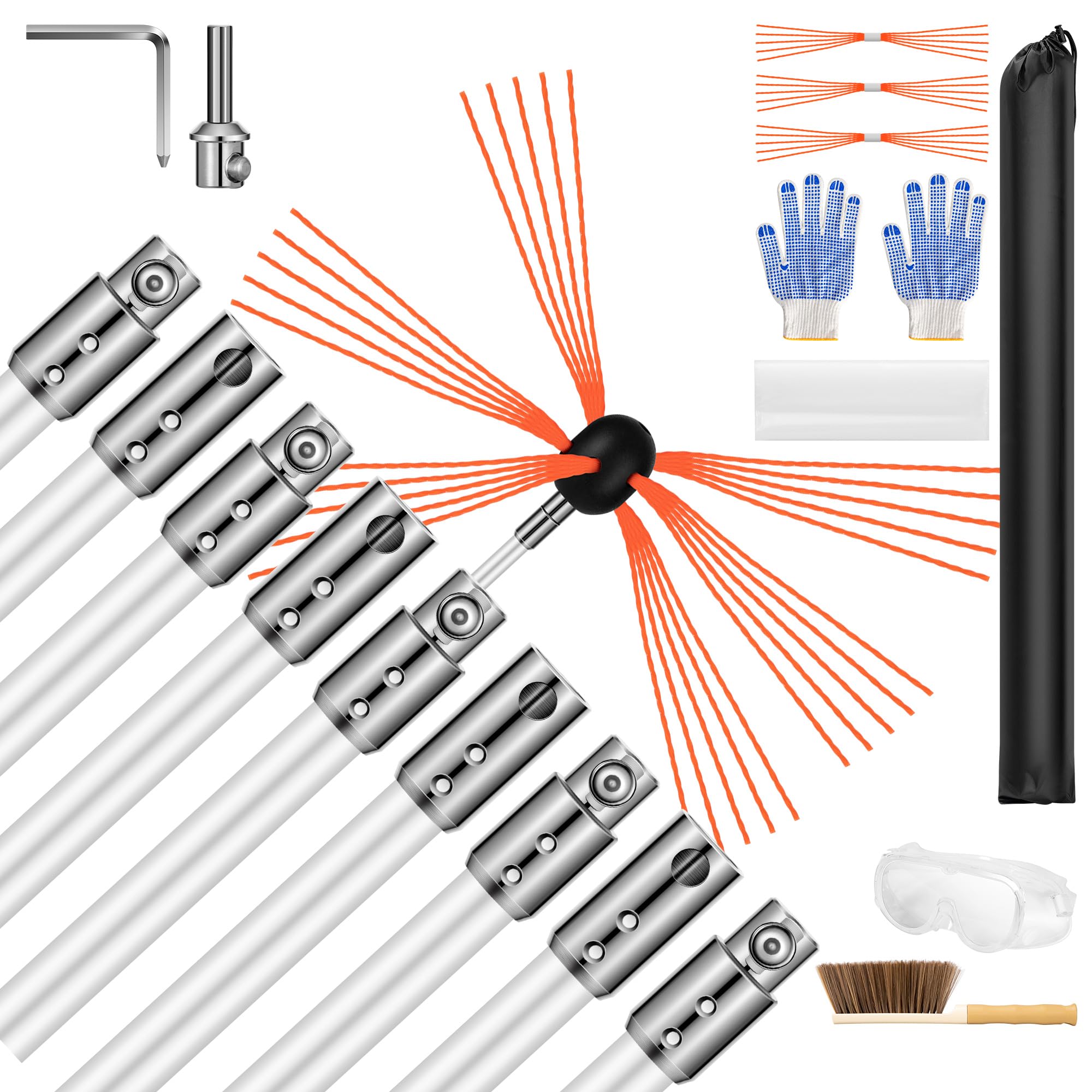 Amazon.com: VIVOHOME 30 FT Chimney Sweep Kit with Bristle Replacements ...