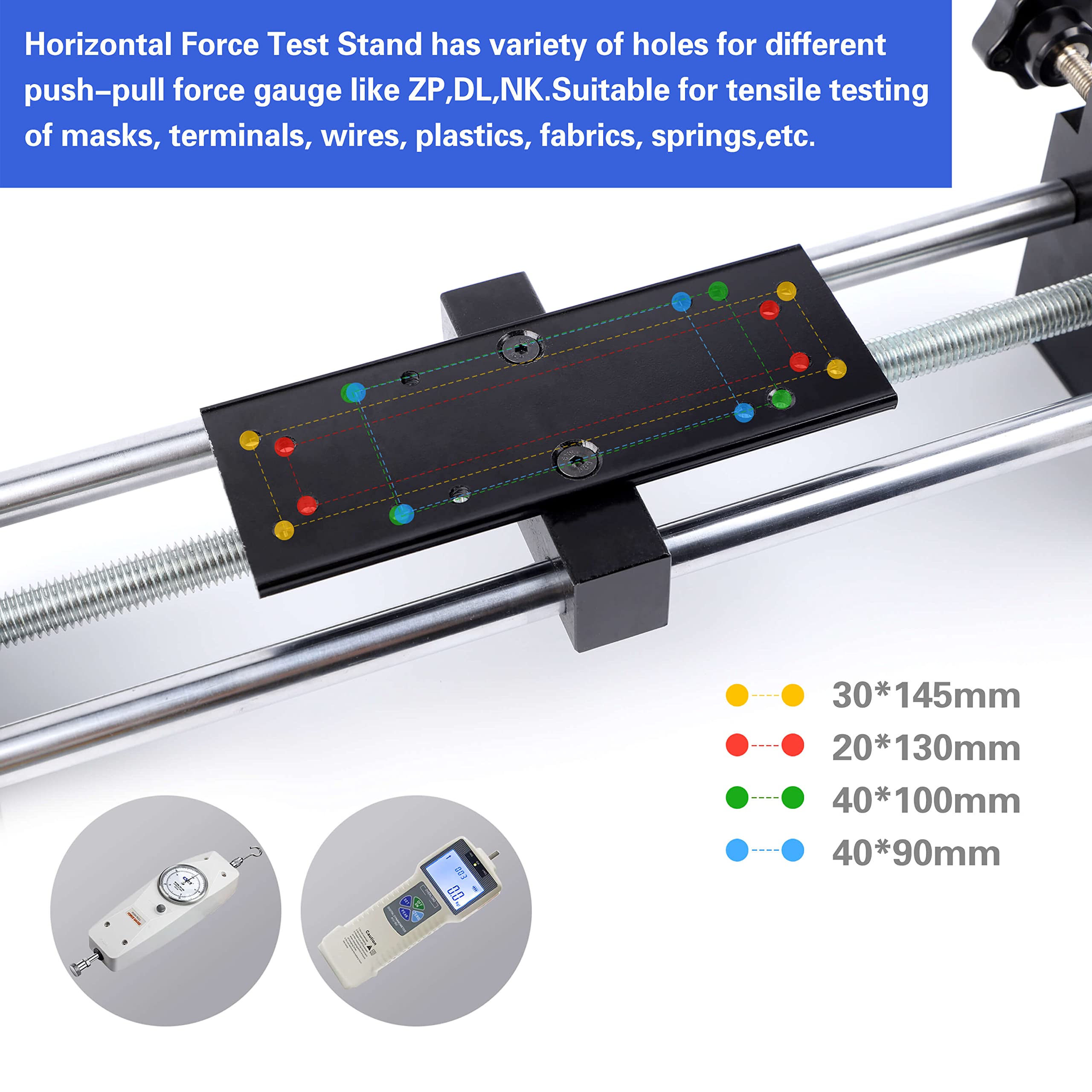 Snapklik.com : Force Gauge Stand Push Pull Gauge - Horizontal Force ...