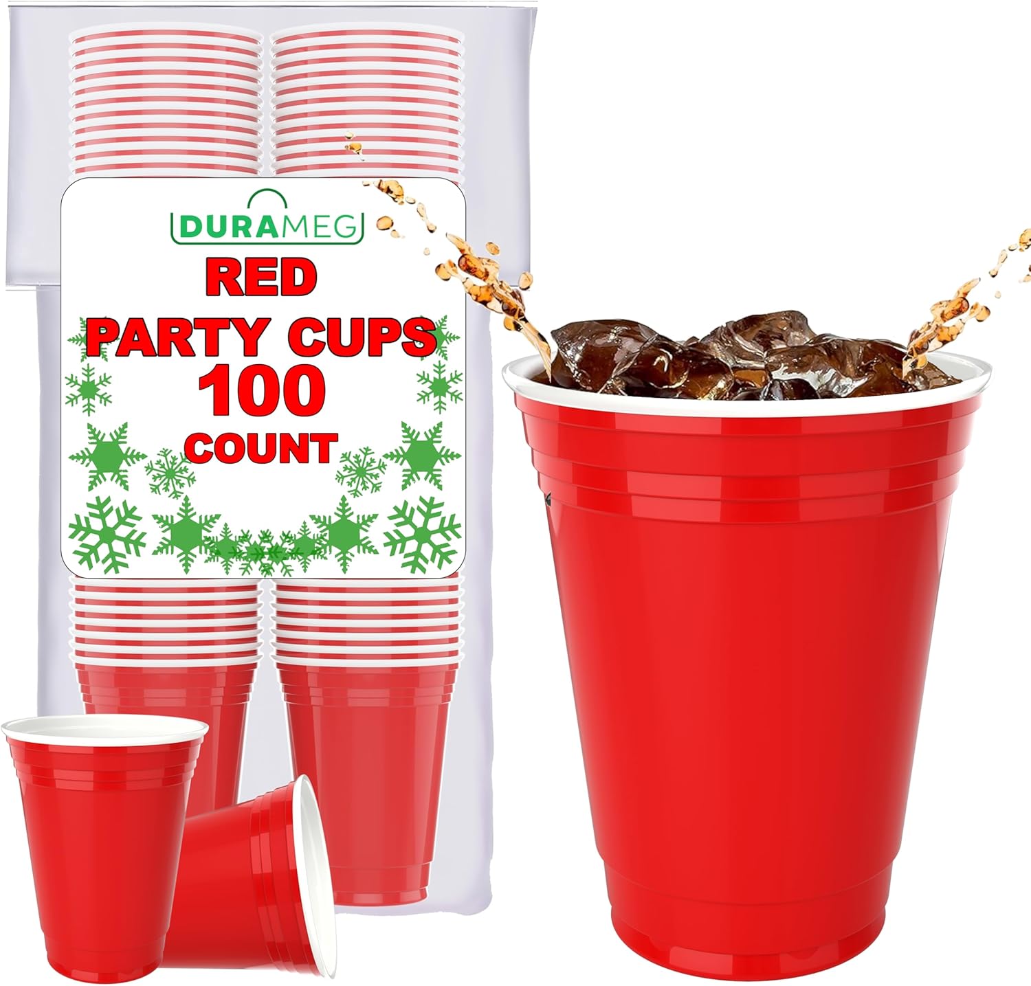 Amazon.com: Red Disposable Plastic Cups [100 Pack 16 oz.] Party & Fun ...