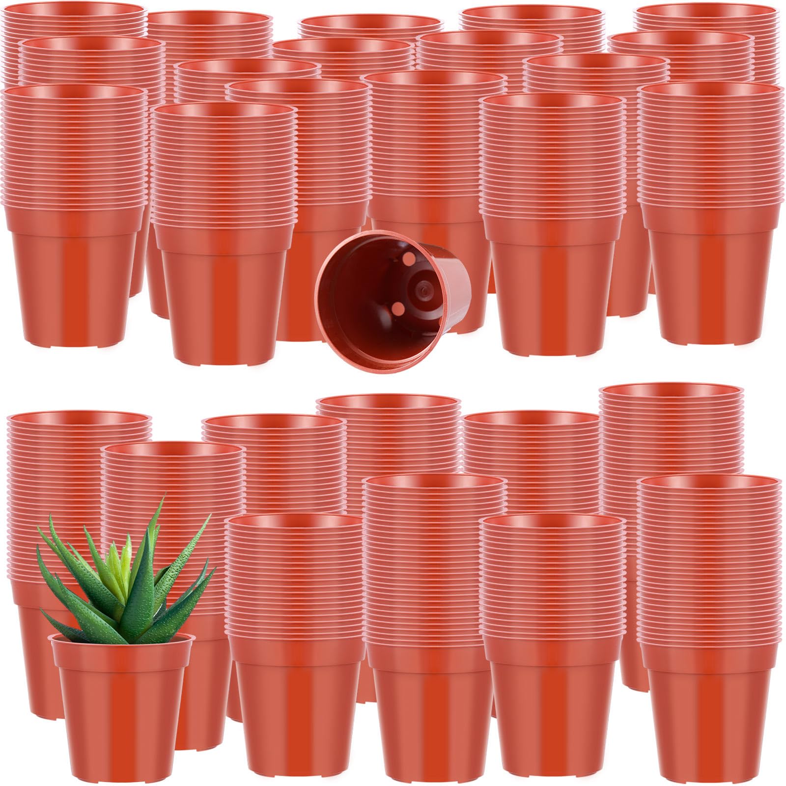 1000 Pcs 2 Inch Plant Nursery Pots Seed Starting Pots Round Plastic ...