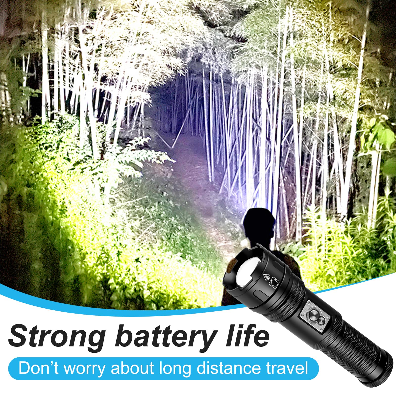 Snapklik.com : Super Bright Rechargeable Large Flashlights, 2 In 1 ...