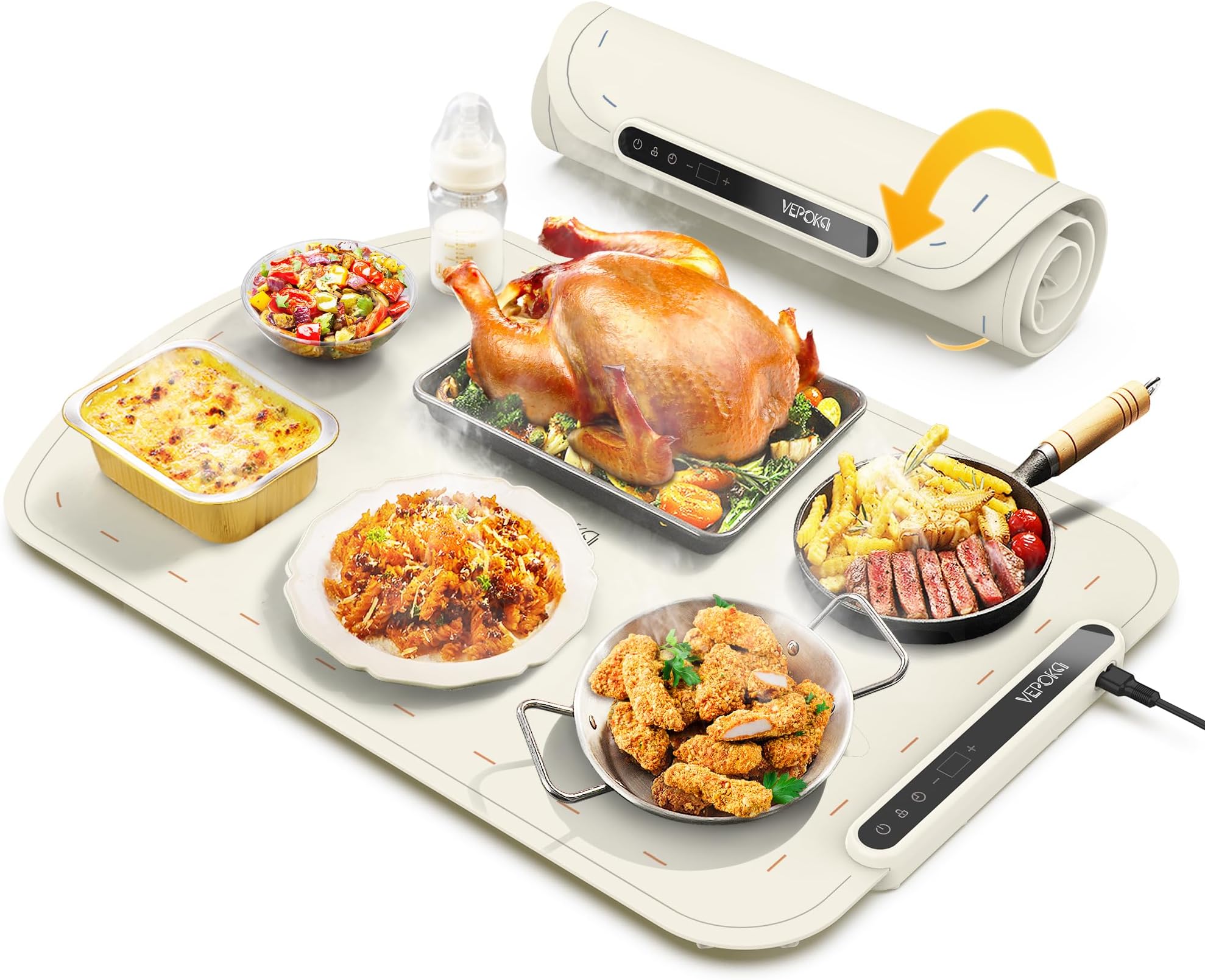 Amazon.com: Electric Warming Tray Rollable&Portable Full Surface ...