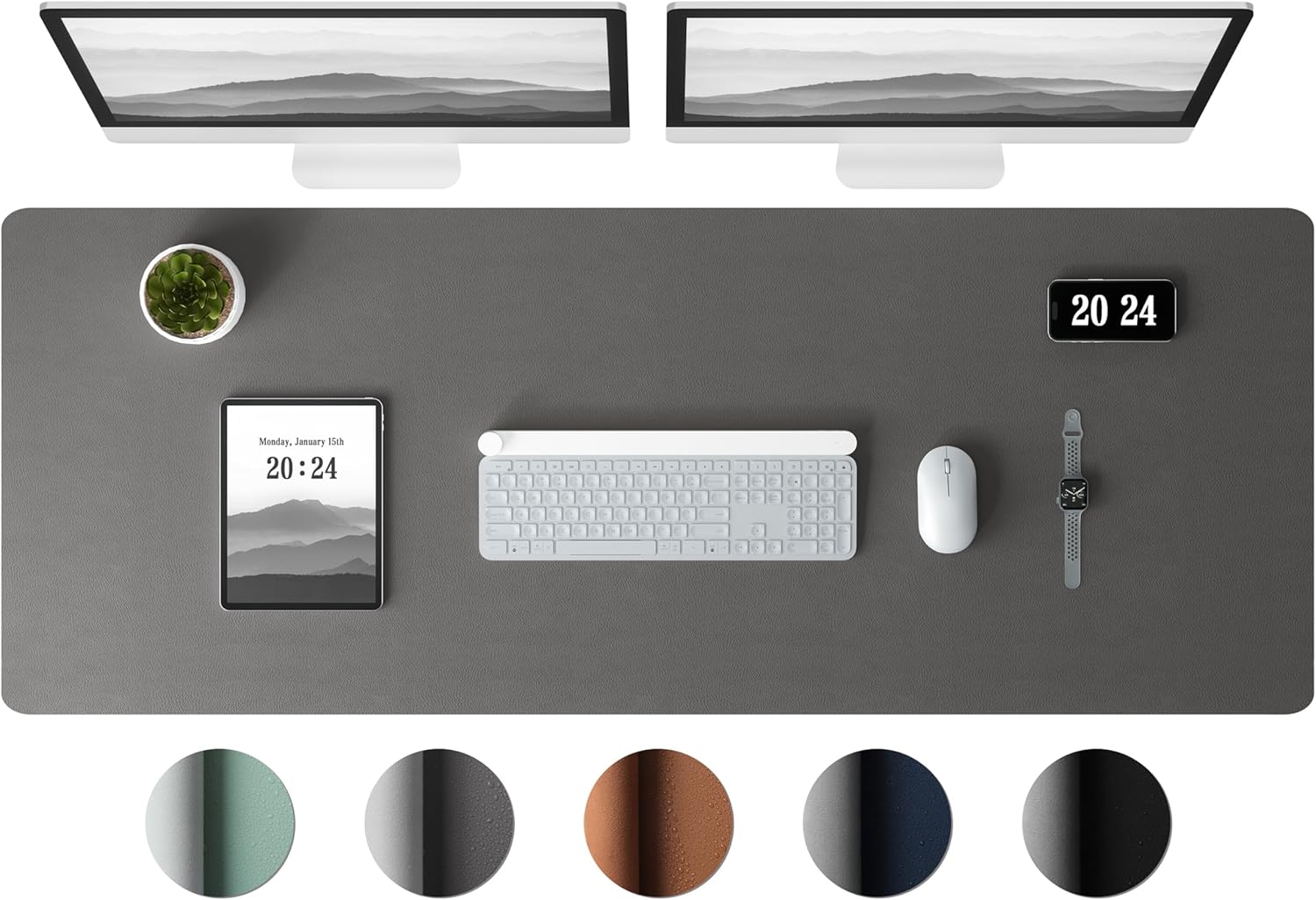 Amazon.com : Aothia Leather Desk Pad Protector - Large Mouse Pad ...