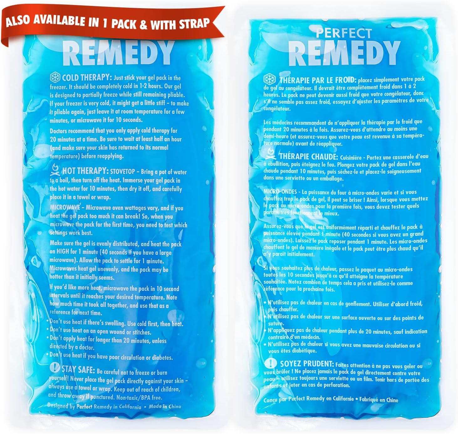 Amazon.com: Perfect Remedy 2-Pack Gel Ice Packs for Injuries Reusable ...