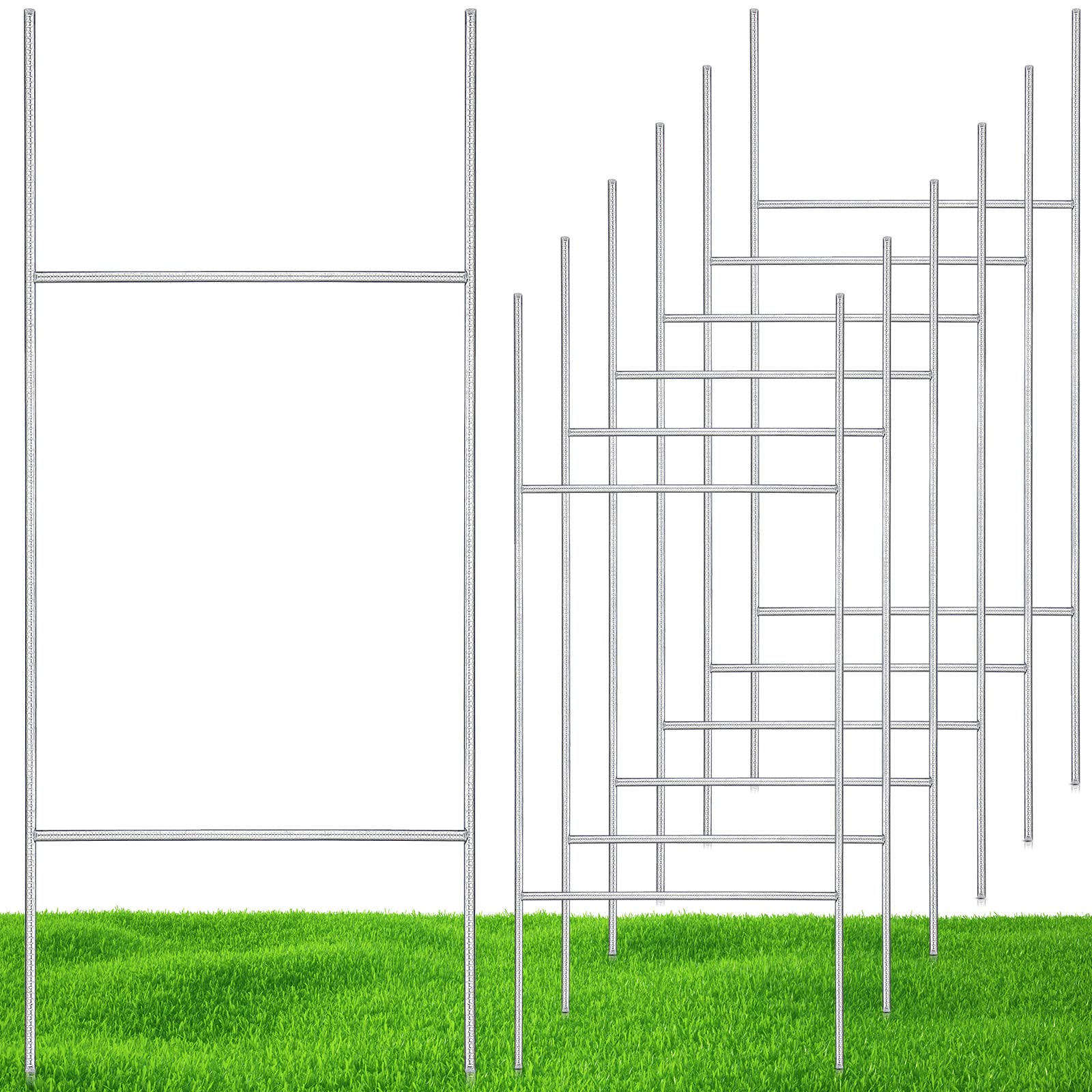 Amazon.com : 6 Pcs Yard Sign Stakes 30'' x 10'' Metal H Stakes Heavy ...