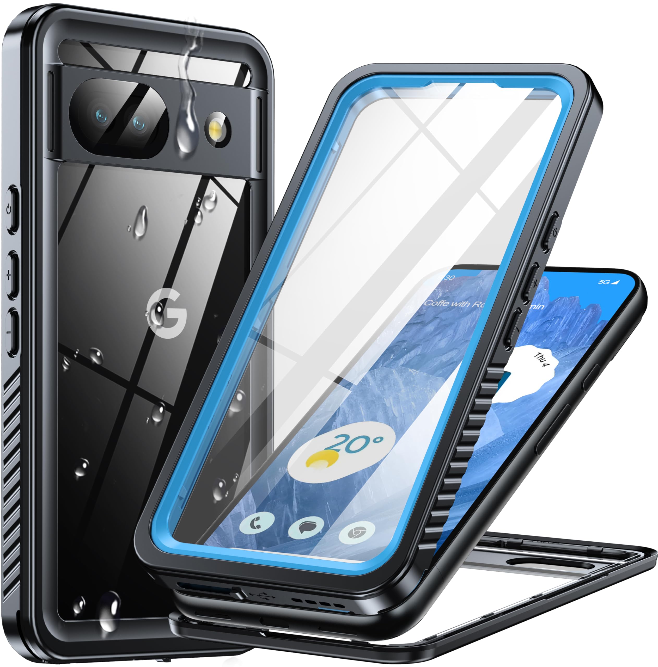 Oterkin for Google Pixel 8a Case Waterproof,[IP68 Underwater][12FT Military Shockproof] Pixel 8a ...