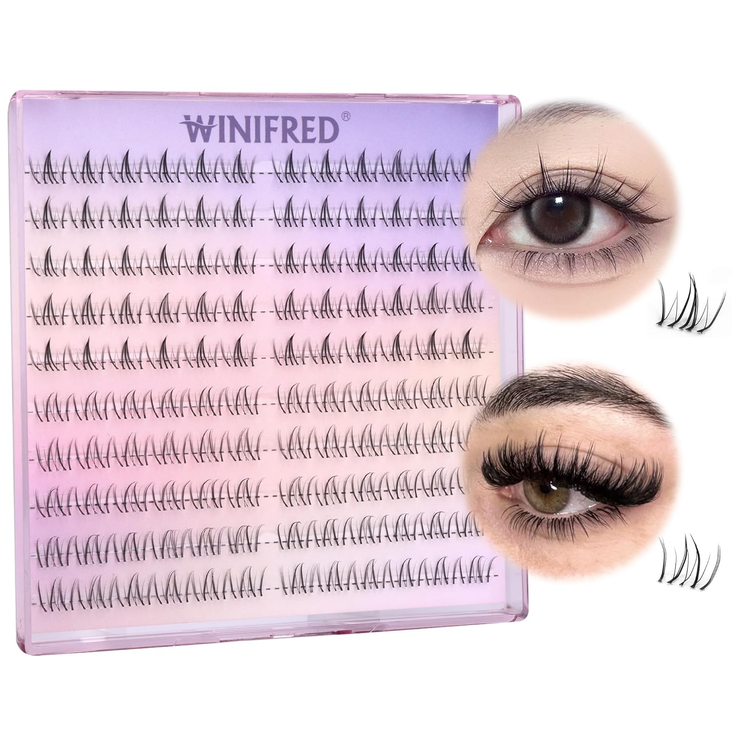 Amazon.com: Winifred Bottom Lash Clusters Natural Individual Lashes ...