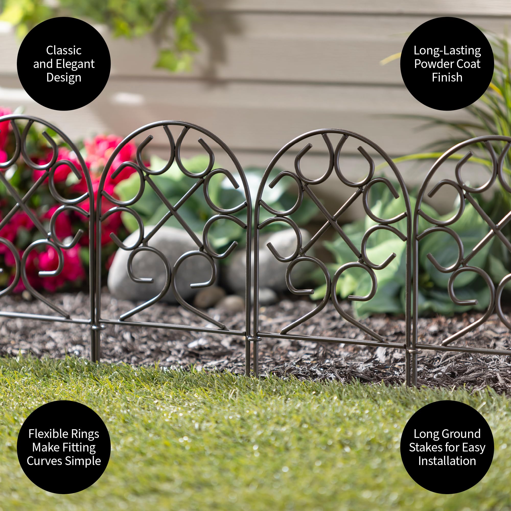 Snapklik.com : Evergreen Garden Scroll Metal Landscape Edging Border
