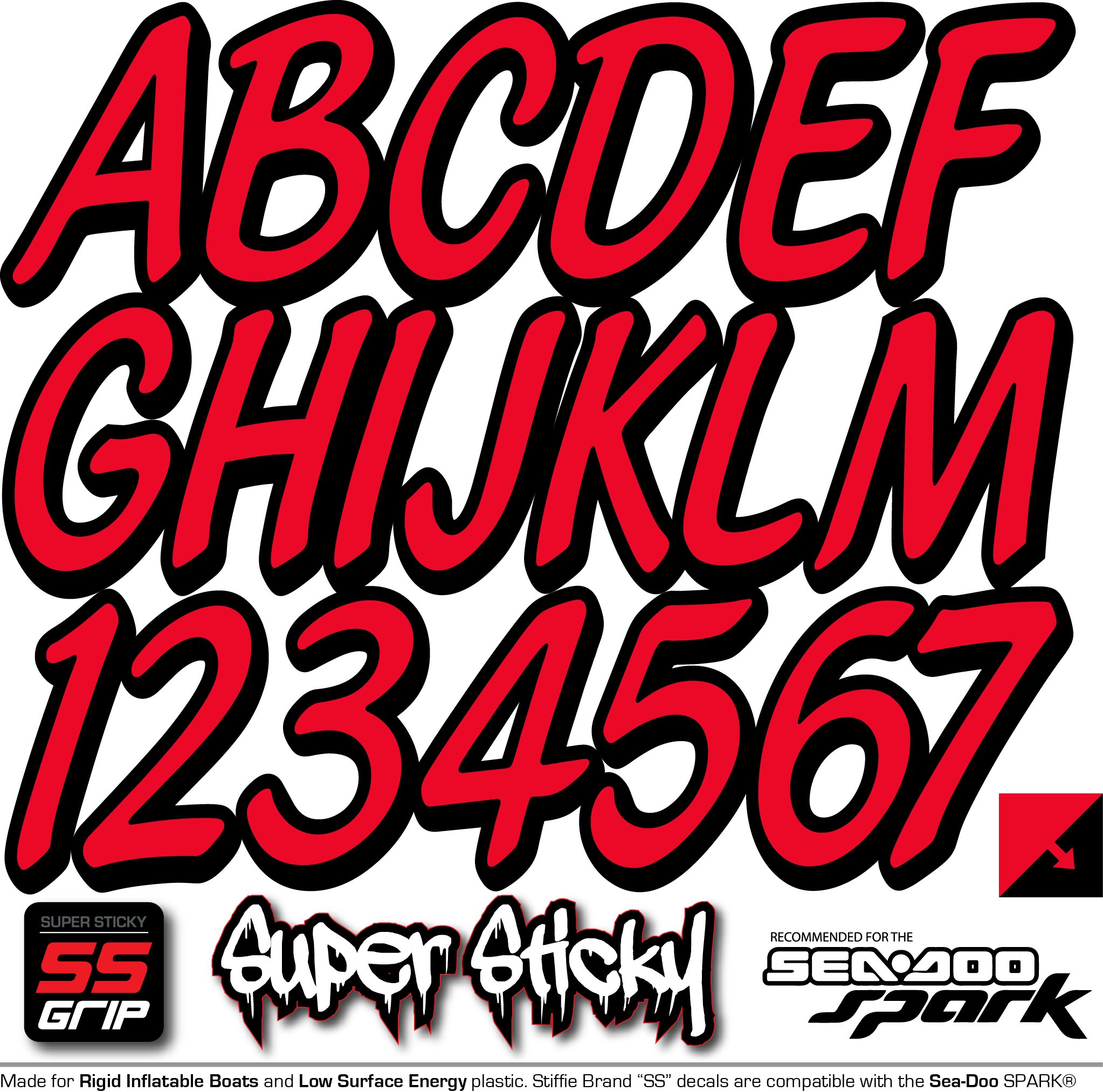 Snapklik.com : STIFFIE Whipline Solid Red/Black Super Sticky 3" Alpha ...