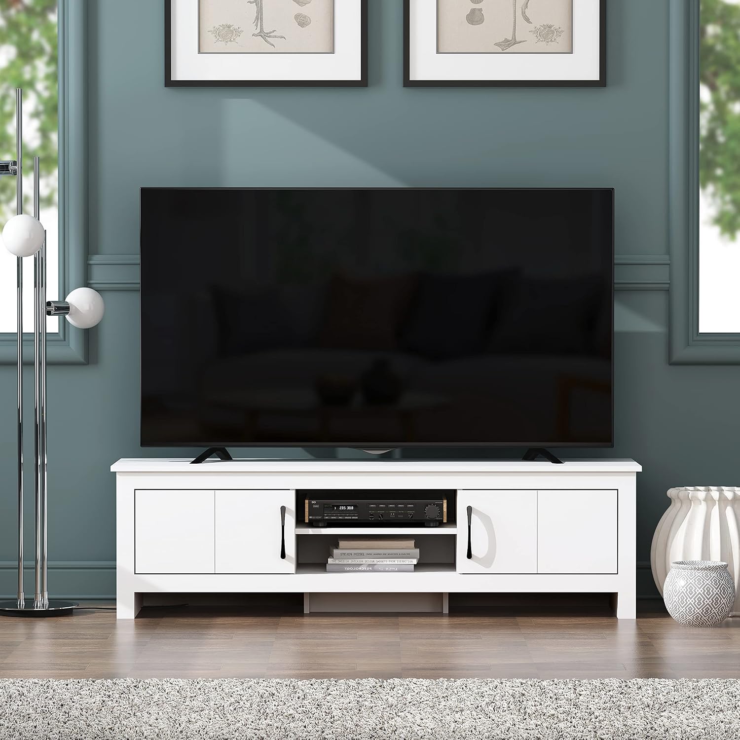 Galano Limestone Wide TV Unit, Entertainment Centre for up to 65" TV ...