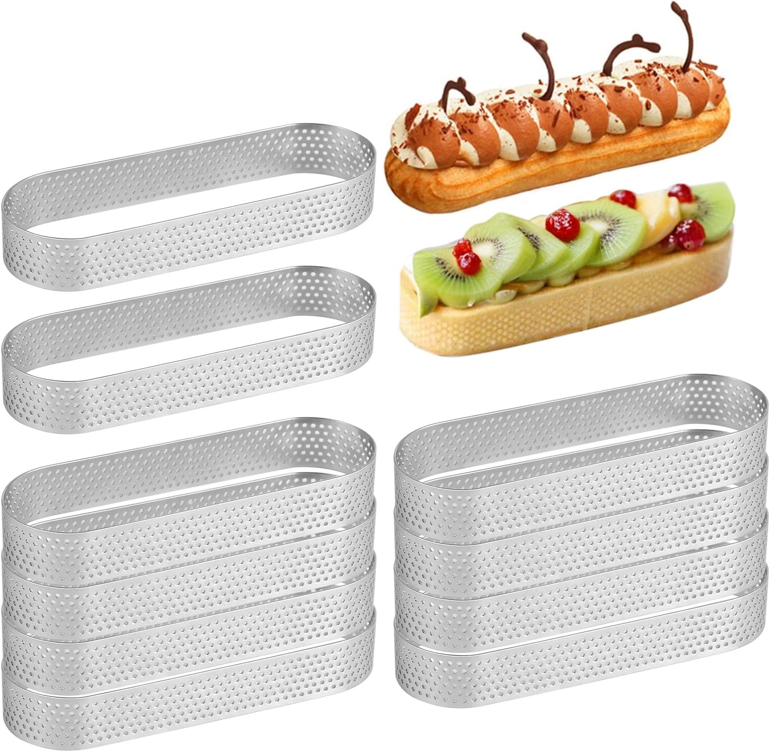 Amazon.com: Moovul 8Pcs Oval Tartlet Molds French Dessert Mousse Fruit ...