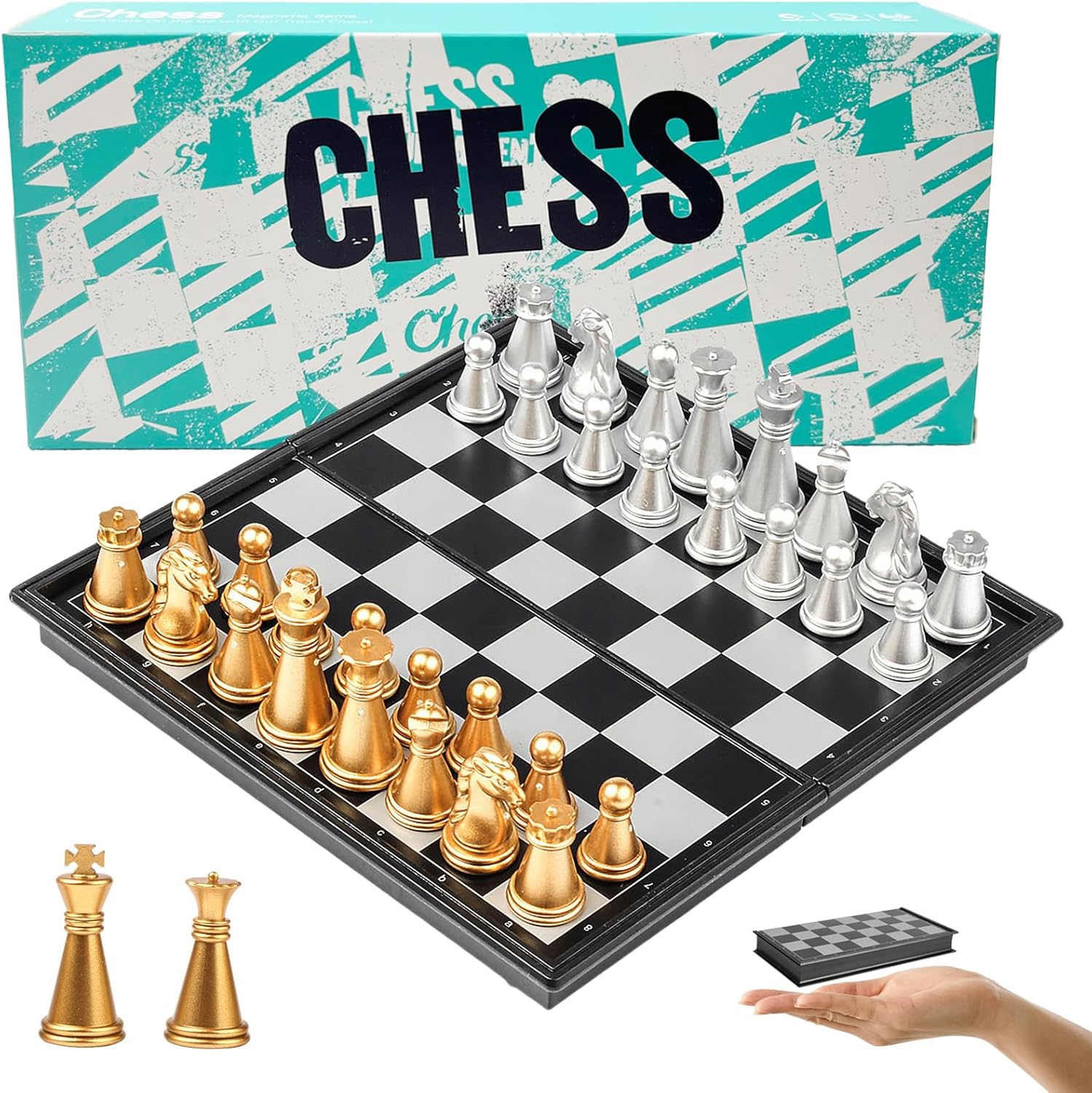 Amazon.com: Mini Travel Chess Set Magnetic Vikutu 5.11 Inches Portable ...