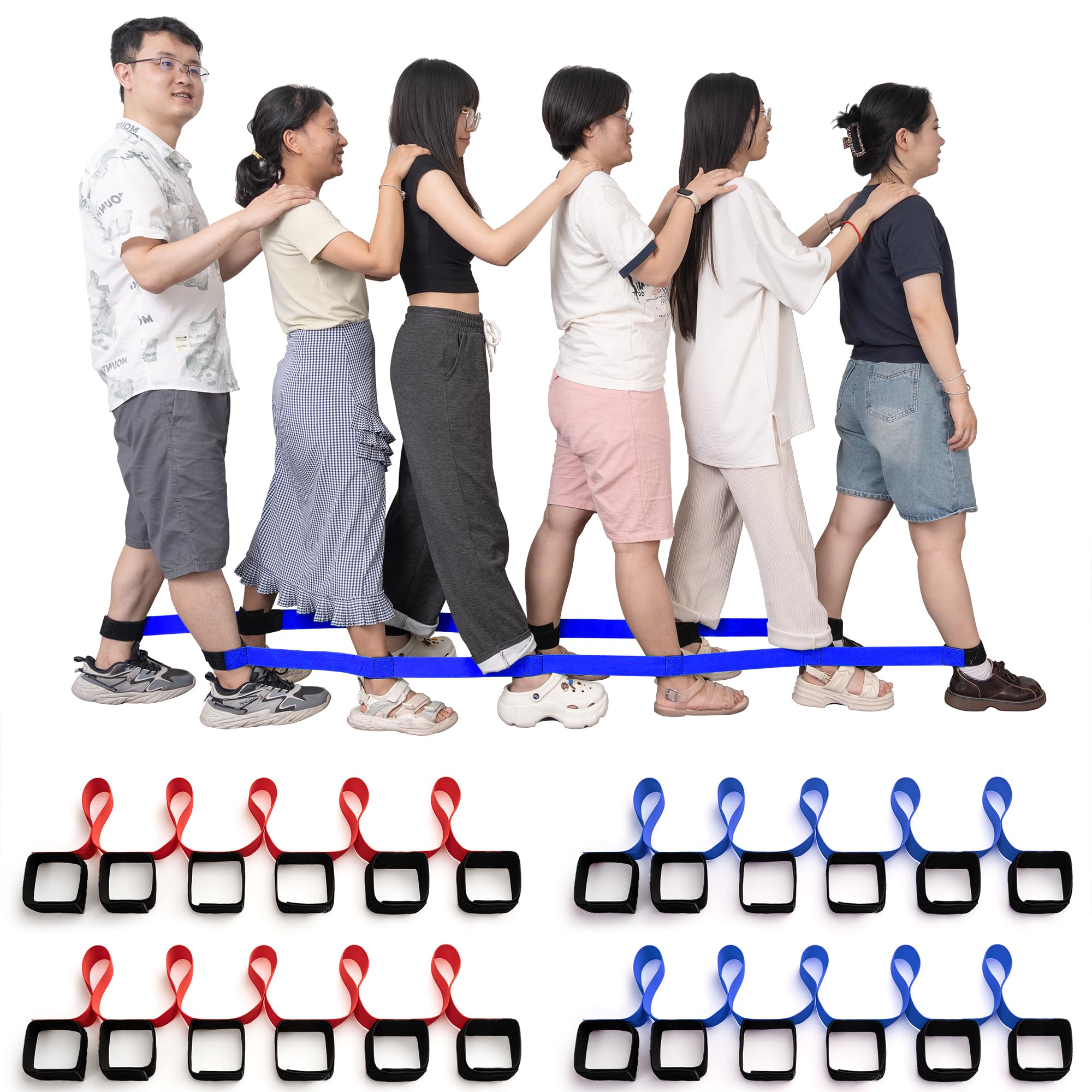 Amazon.com: InstaBottle Team Building Games 6 Legged Race Bands for ...