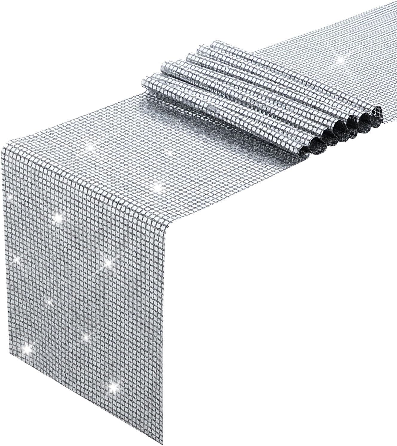 Amazon.com: XCHI Silver Glitter Sequin Mirror Table Runner Disco 80s ...