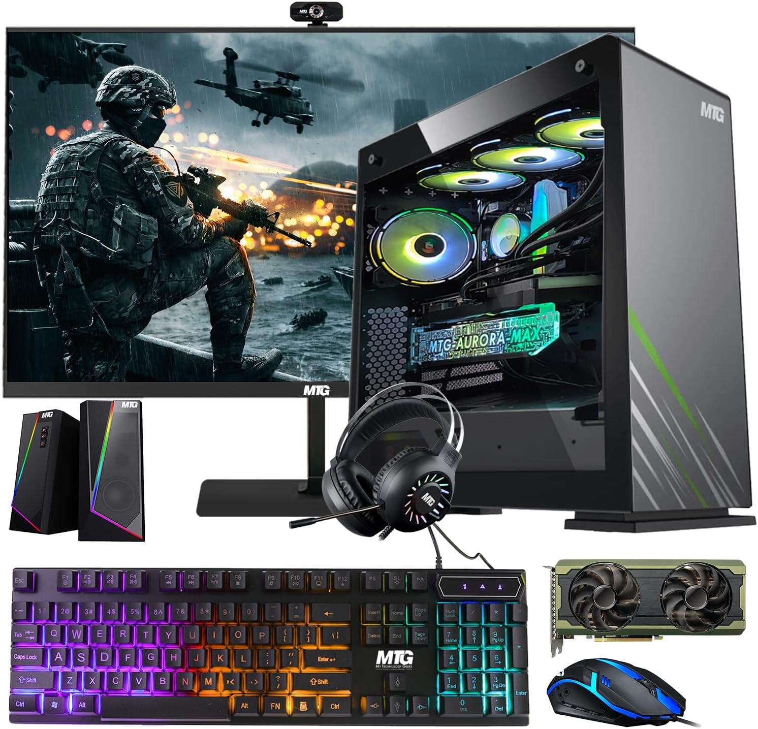 MTG Aurora Max Gaming Tower PC- Intel i7 4th Gen,RTX 4060 8GB DDR6, 16GB ARGB RAM, 256GB Nvme ...