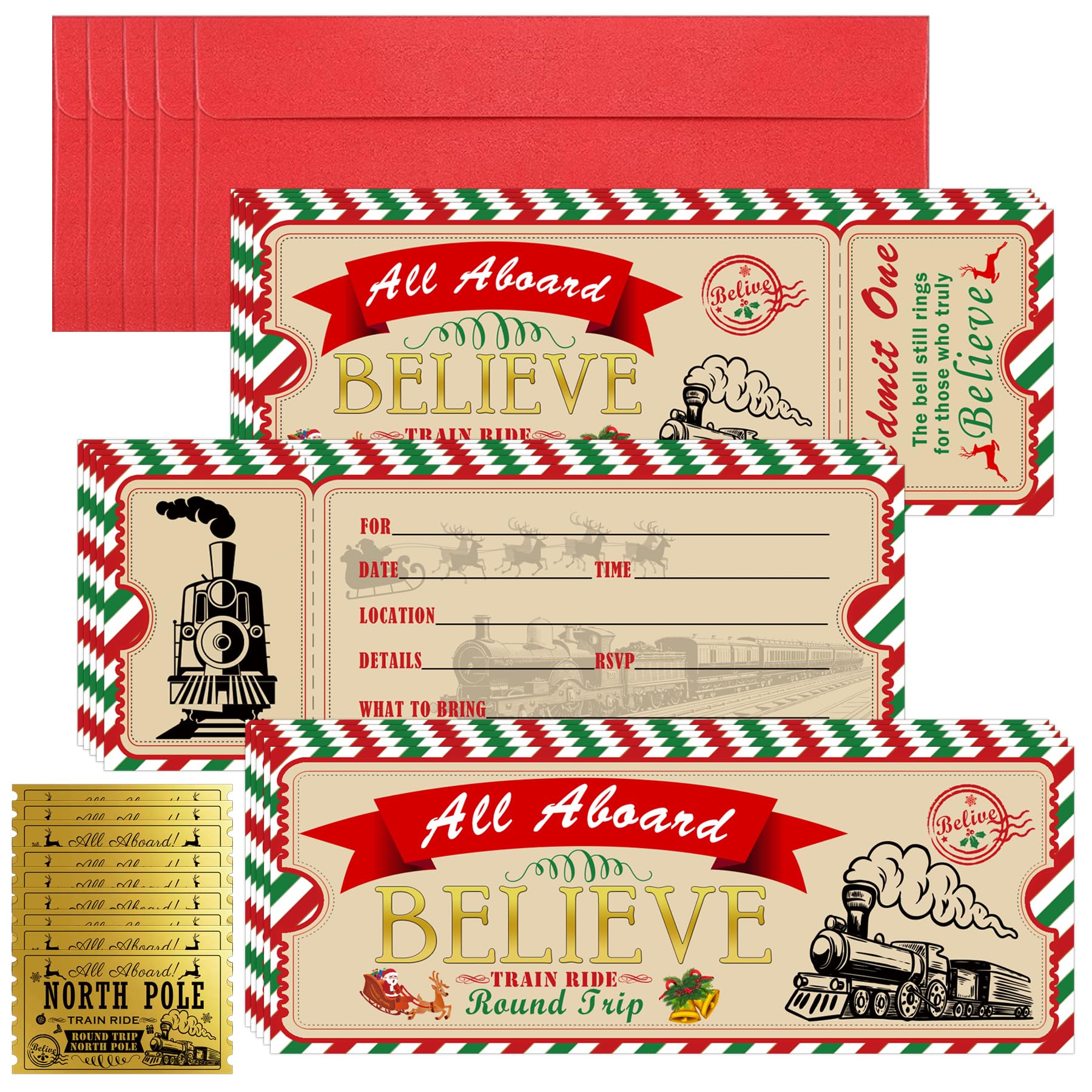 Blank Ticket Invitations Printable Amazon.com : LyoGao 20 Pack