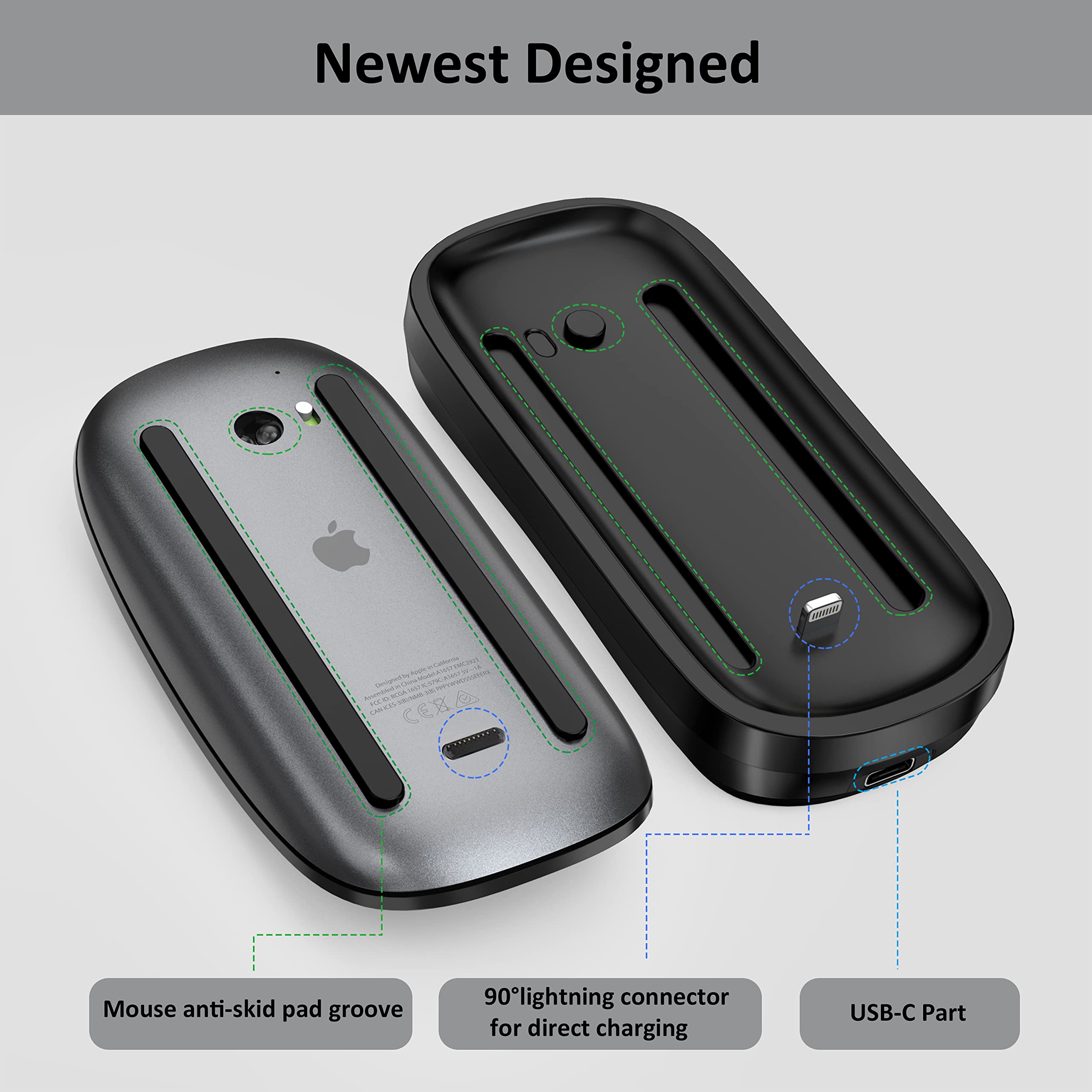 Snapklik.com : Wireless Charging Station For Magic Mouse 2, QI Mobile ...
