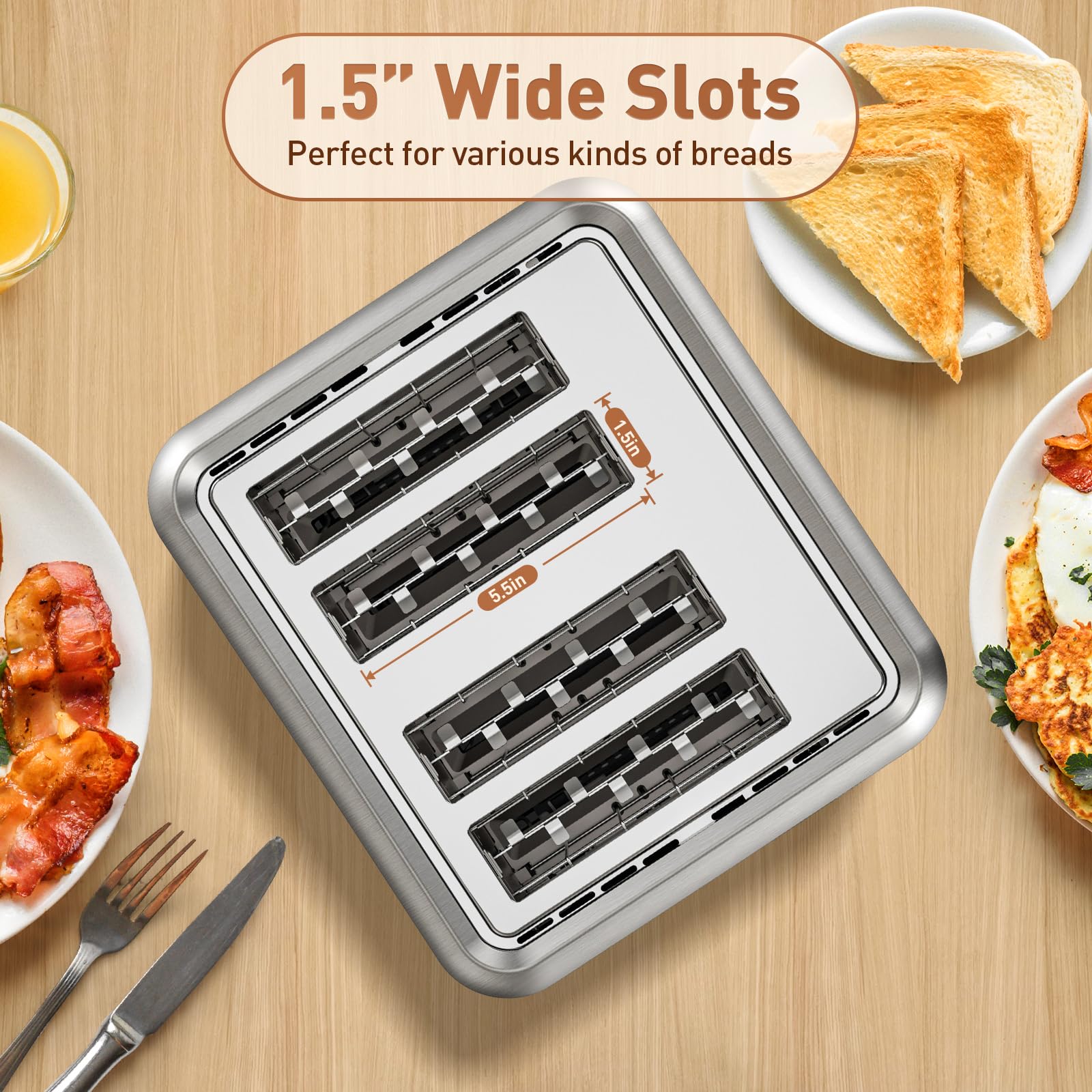 Snapklik.com : Secura 4-Slice Touchscreen Toaster Digital Countdown