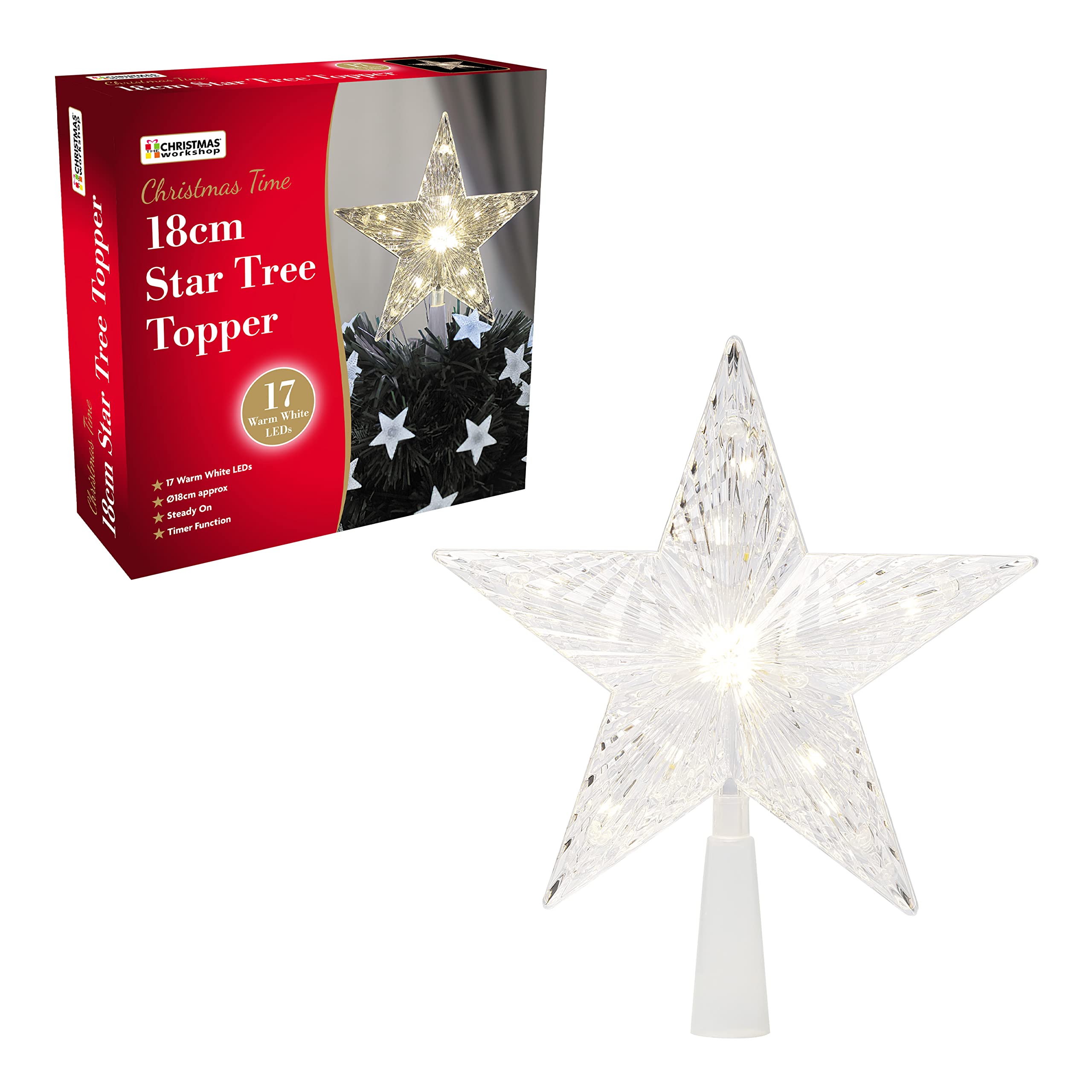 Christmas Top LED Lighted Christmas Tree Moon Star Topper Battery/USB ...