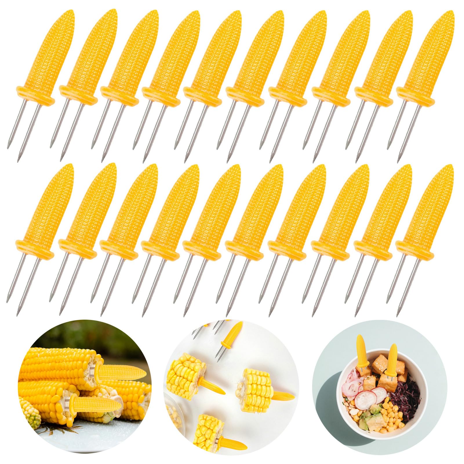 Amazon.com : PEOUWNES 20 Pack 3.54 Inch Large Corn Holders, Stainless ...