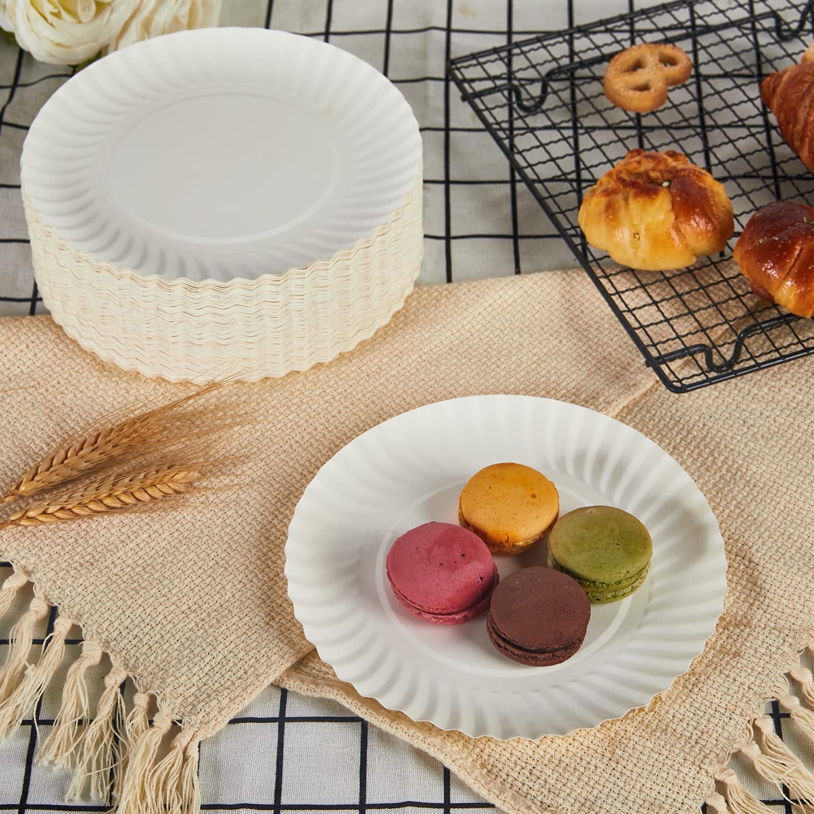 Snapklik.com : 7 Inch Paper Plates, White Paper Plates Uncoated ...