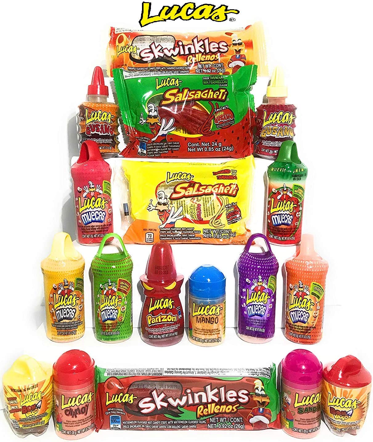 Amazon.com: Lucas Mexican Candy Mix - 18 count Variety Pack : Grocery & Gourmet Food