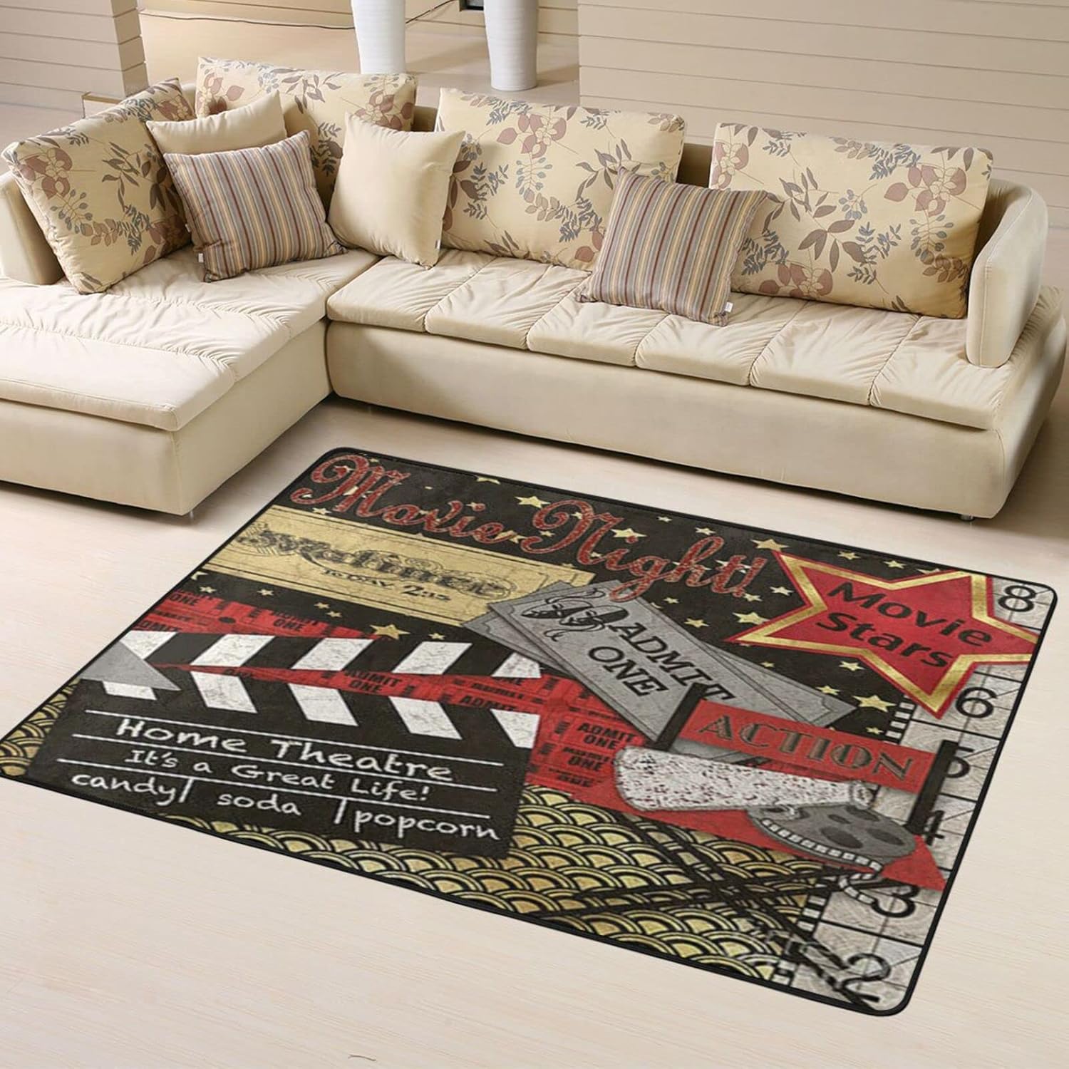 Amazon.com: Movie Theater Cinema Admit One Ticket Living Room Bedroom ...