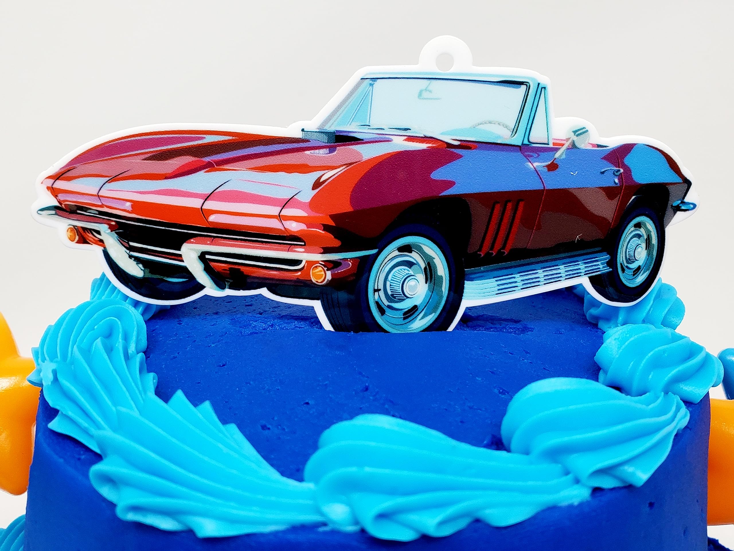 Corvette Birthday Theme Fast One Cake Topper. Race Car Birthday