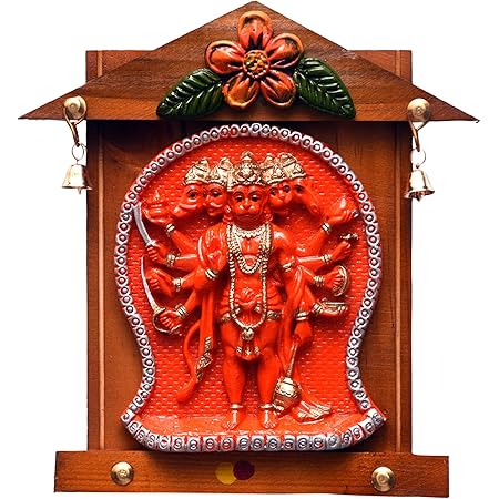 Buy Real Art Ceramic Hanuman Tile, 12x24 Inch, Multicolour, 3 Piece ...