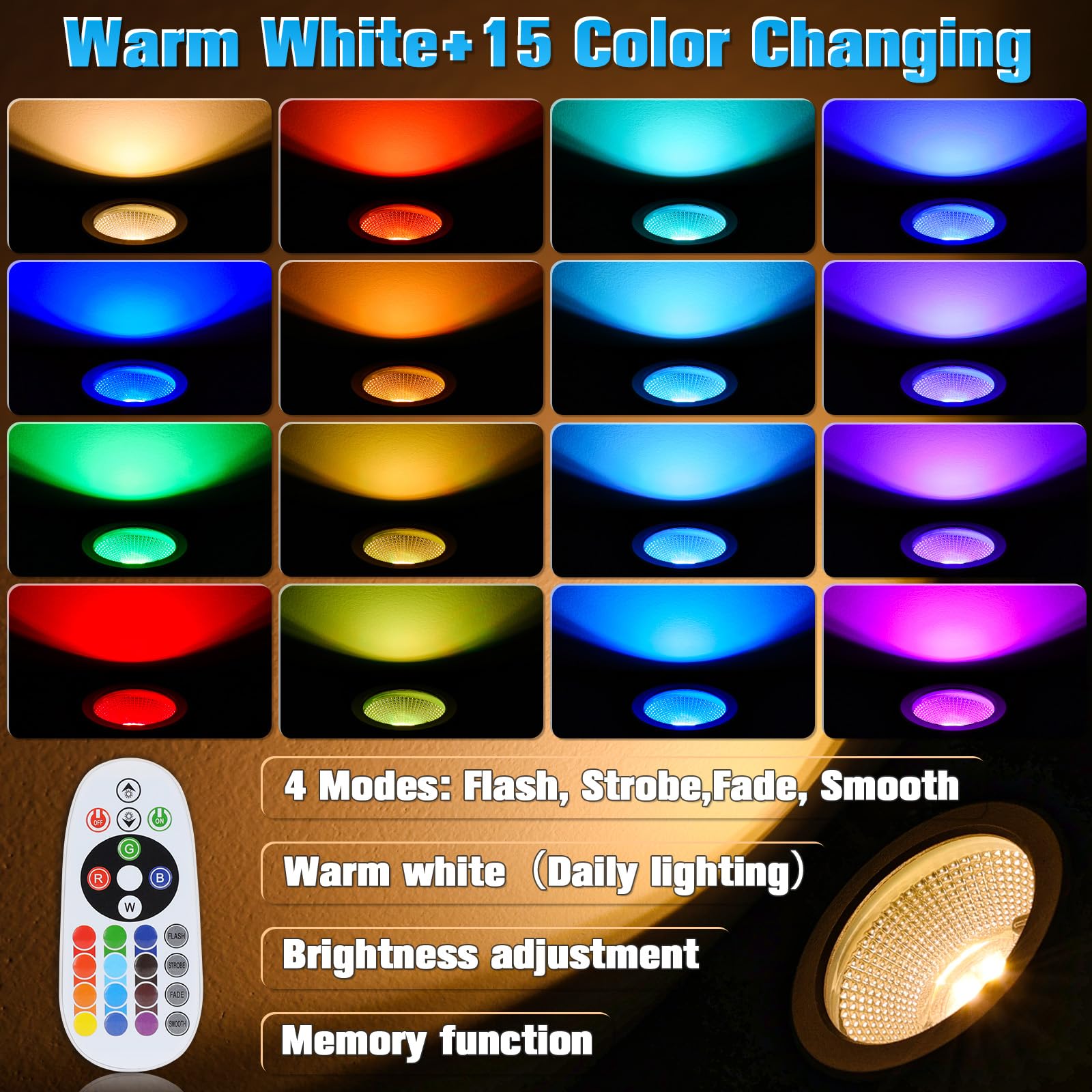 Snapklik.com : VOLISUN Christmas Color Changing Spotlights Plug In Spot ...