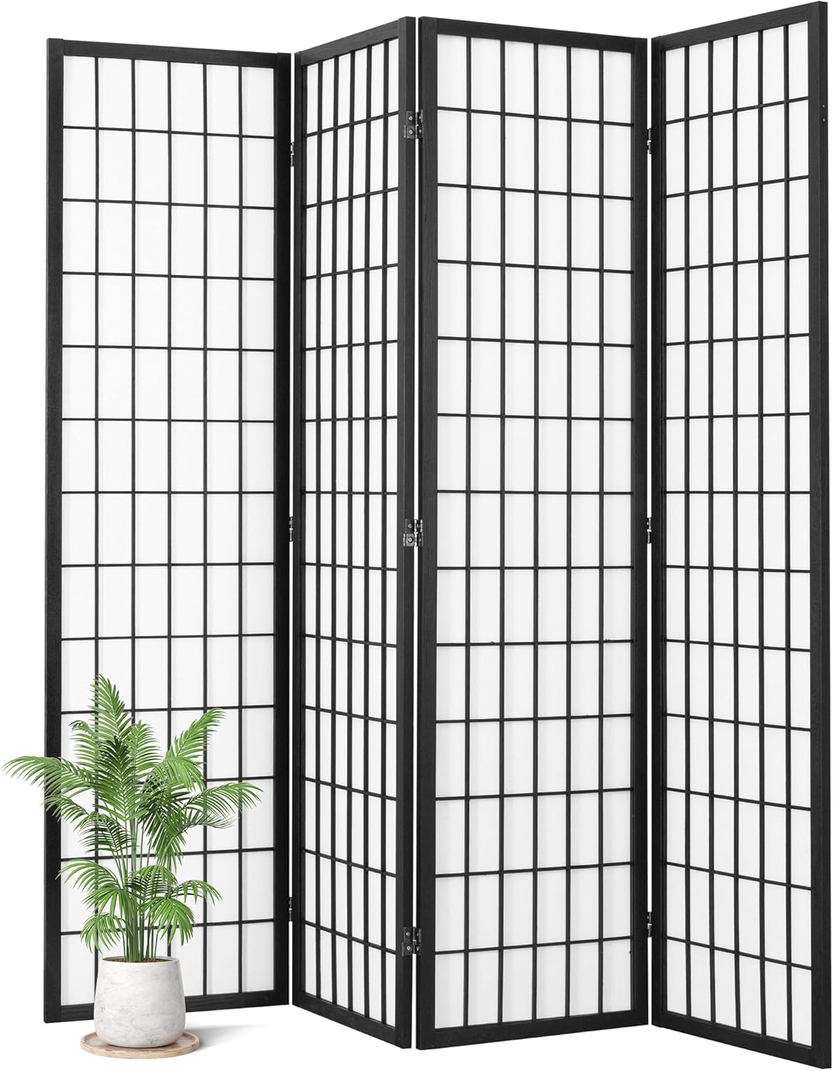 Amazon.com: Salfanre 4 Panel Shoji Screen, Japanese Room Divider ...