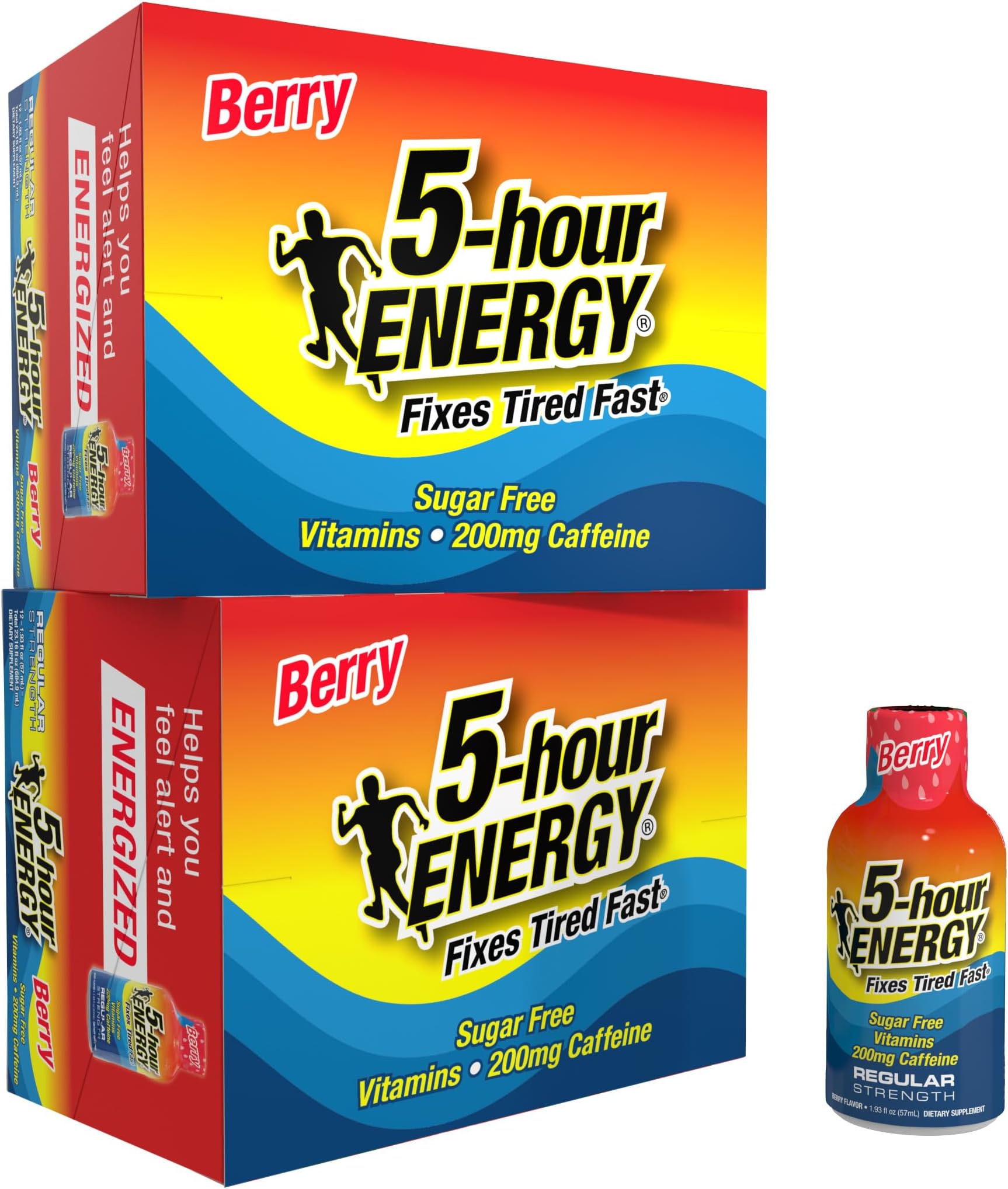 Amazon.com : 5-hour ENERGY Regular Strength Energy Shot, Berry Flavor ...