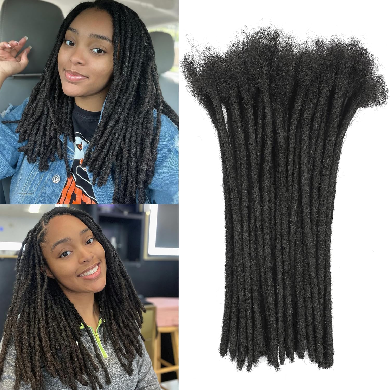 Amazon.com : XIAULAU 10 Inch Loc Extensions Human Hair 30 Locs 0.8cm ...