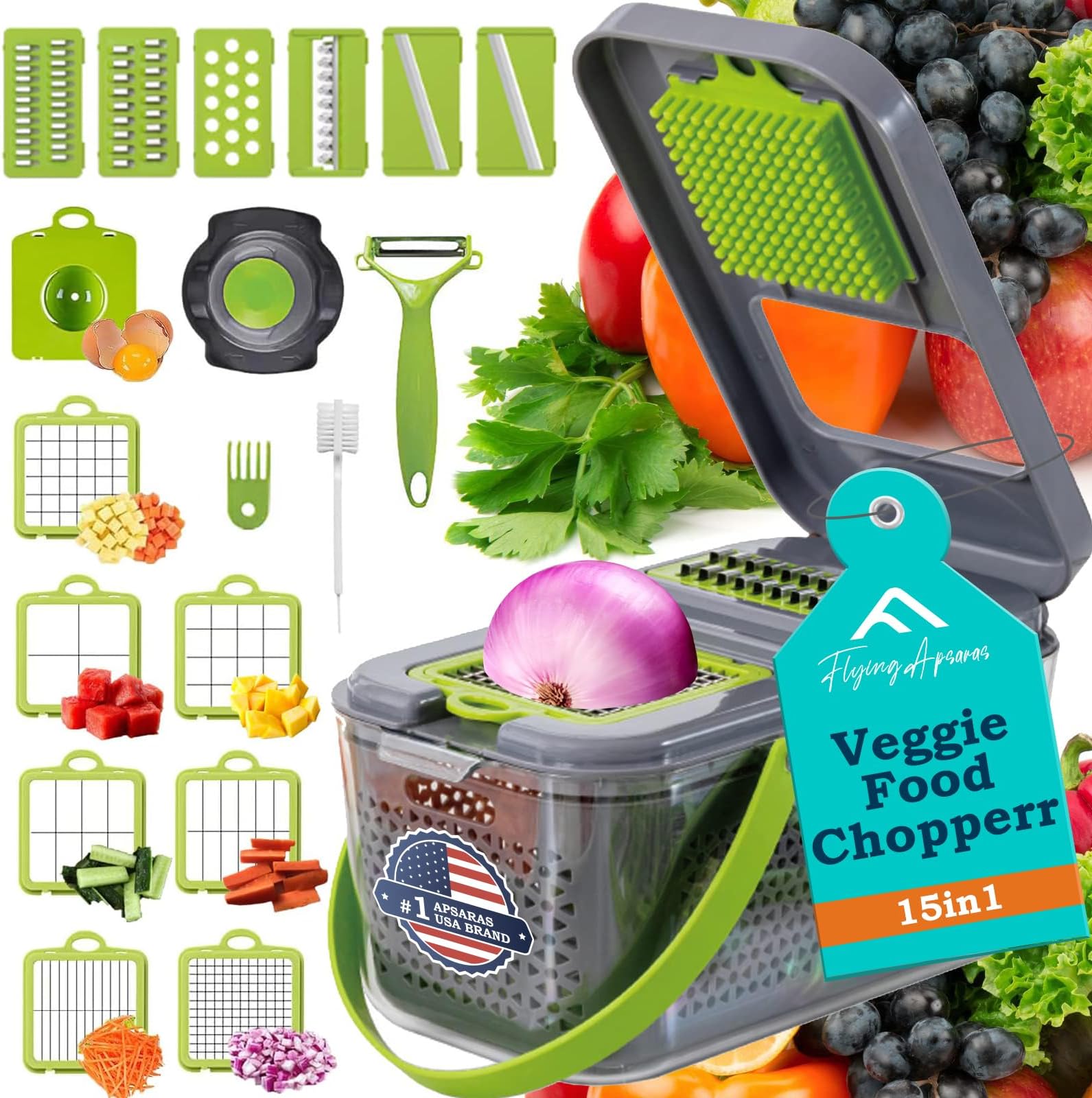 Amazon.com: 25-in-1 Vegetable Chopper with 13 Blades - Mandoline Slicer ...