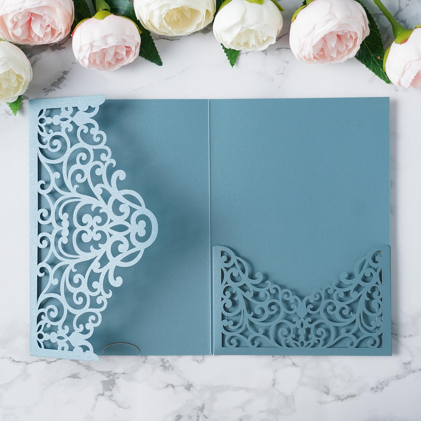 Amazon.com : Wedding Invitations with Envelopes and RSVP Cards, Light ...