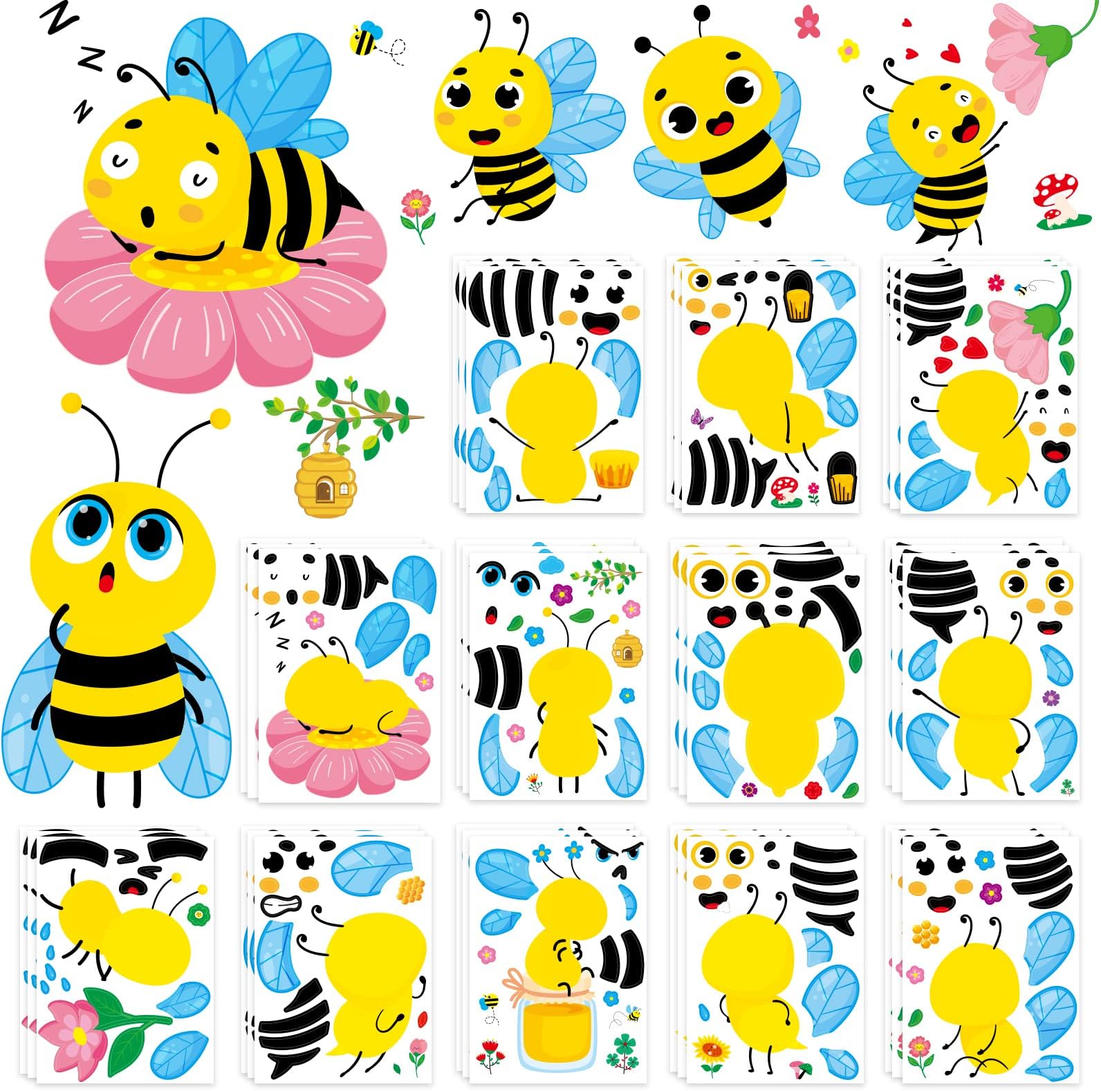 Amazon.com: Make Your Own Honey Bee Stickers 36 Pack Spring Summer Make ...