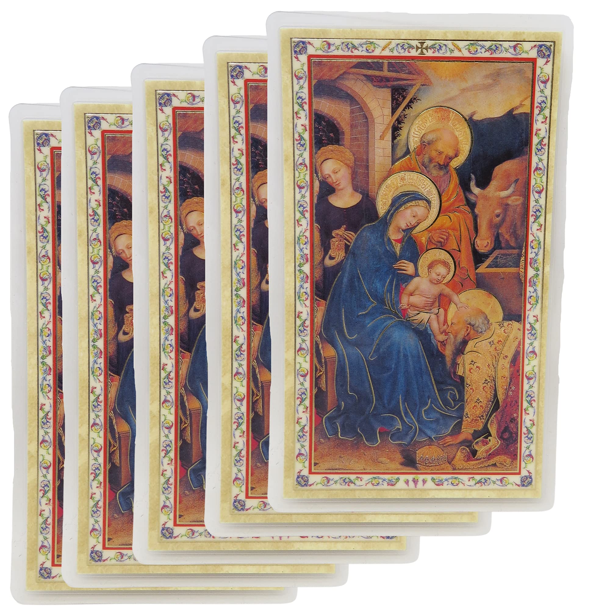 Multi Pack Laminated Nativity Prayer Cards With Holy Family Saint ...