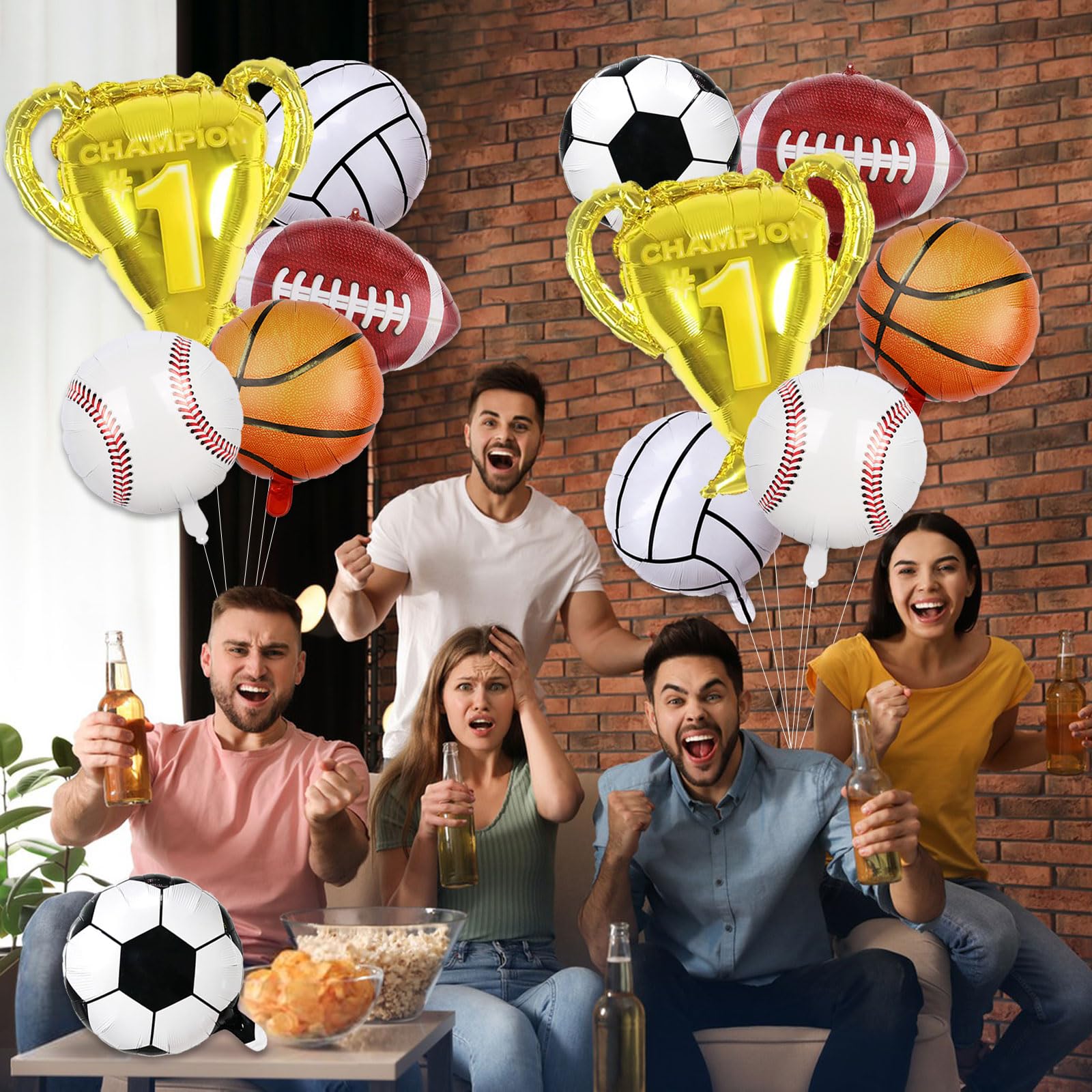 Snapklik.com : 12 Pieces Sports Balloons Baseball Basketball Football ...
