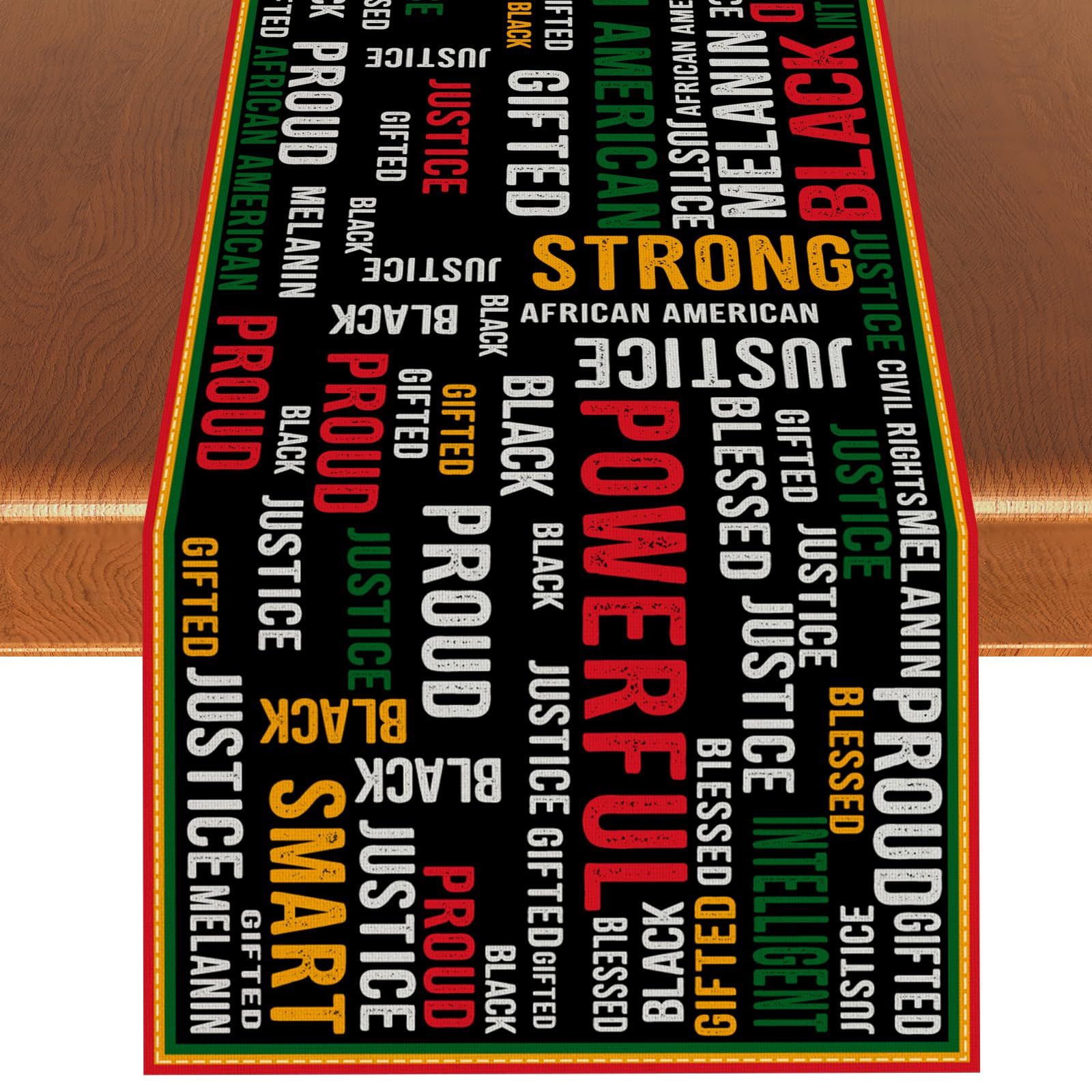 Amazon.com: Linen Black History Month Table Runner Pan African American ...