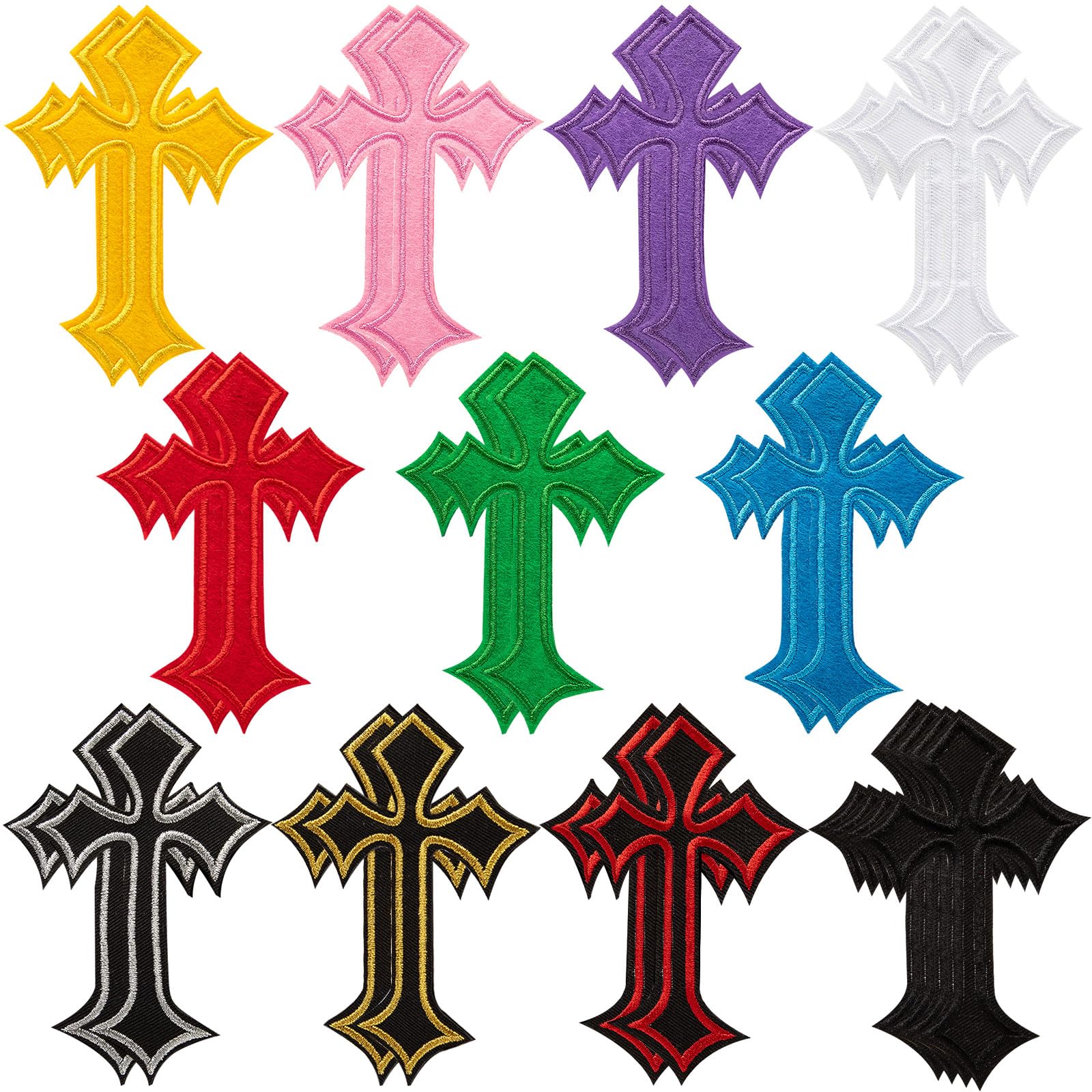 Amazon.com: 24 Pcs Cross Patches, Sew on Cross Patches Iron On ...
