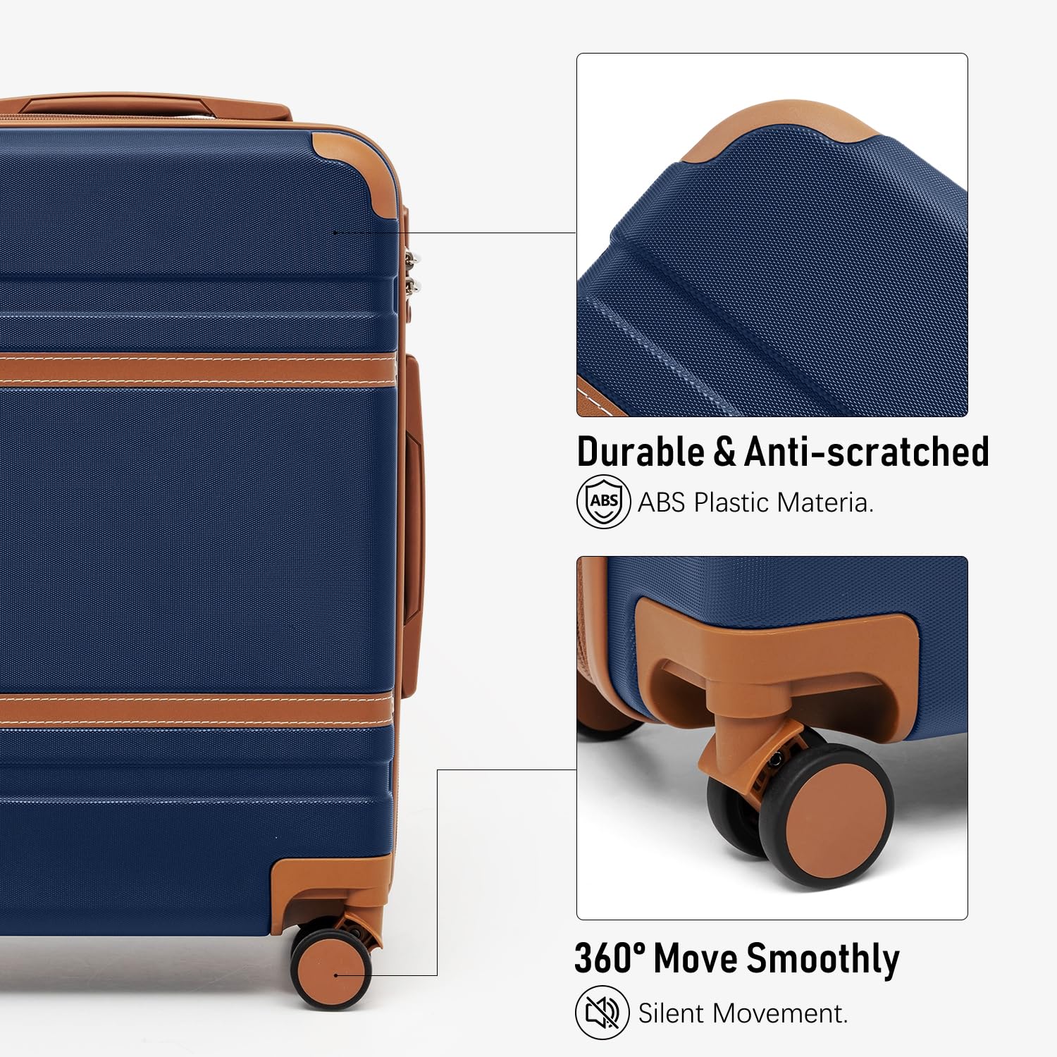 Snapklik.com : LONG VACATION Luggage Set 6 Piece Suitcase