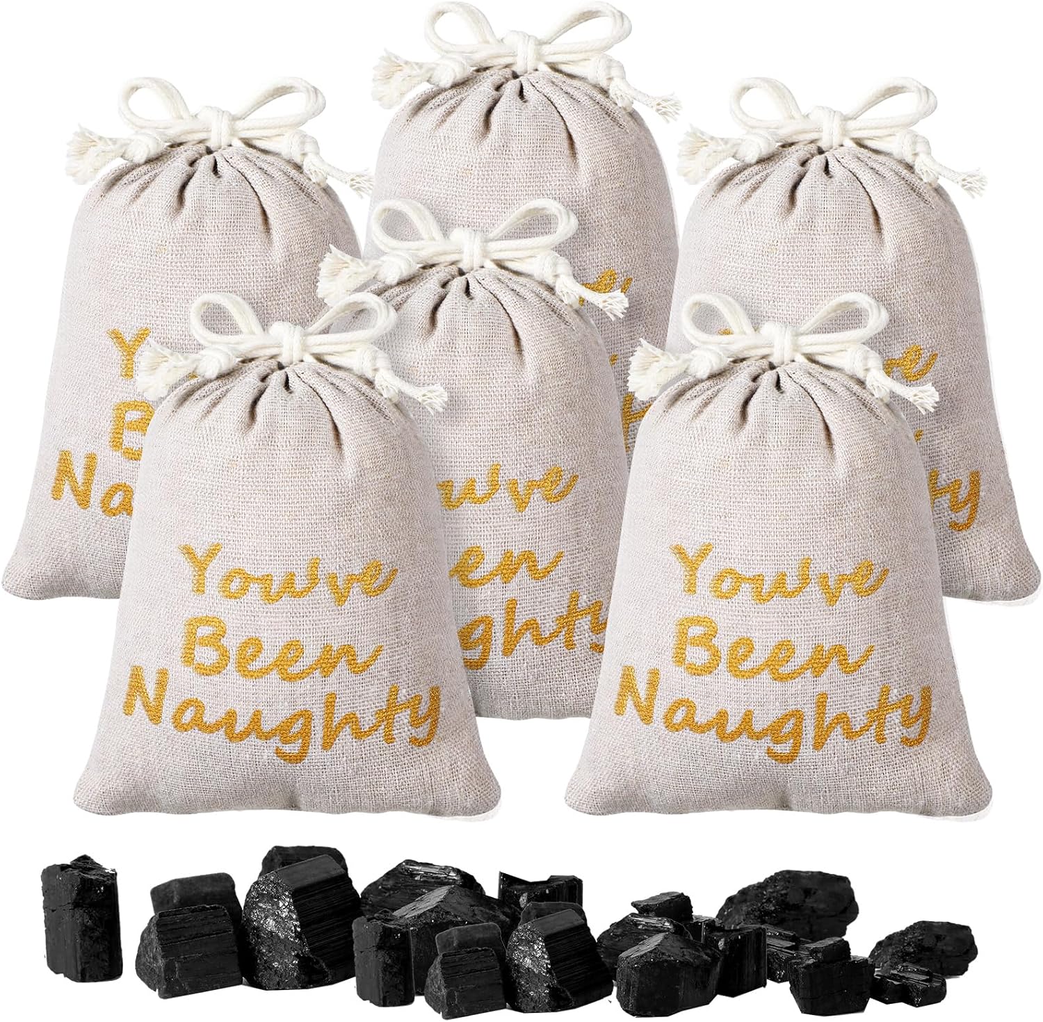 Amazon.com: Queekay 6 Pcs You've Been Naughty Bag with Lump Coal ...