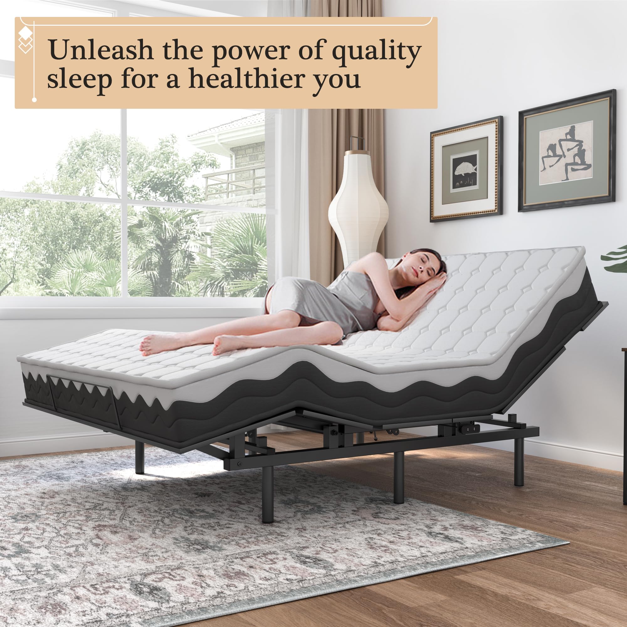 Snapklik.com : DEXSO Adjustable Bed Frame -Wireless Remote -Memory ...