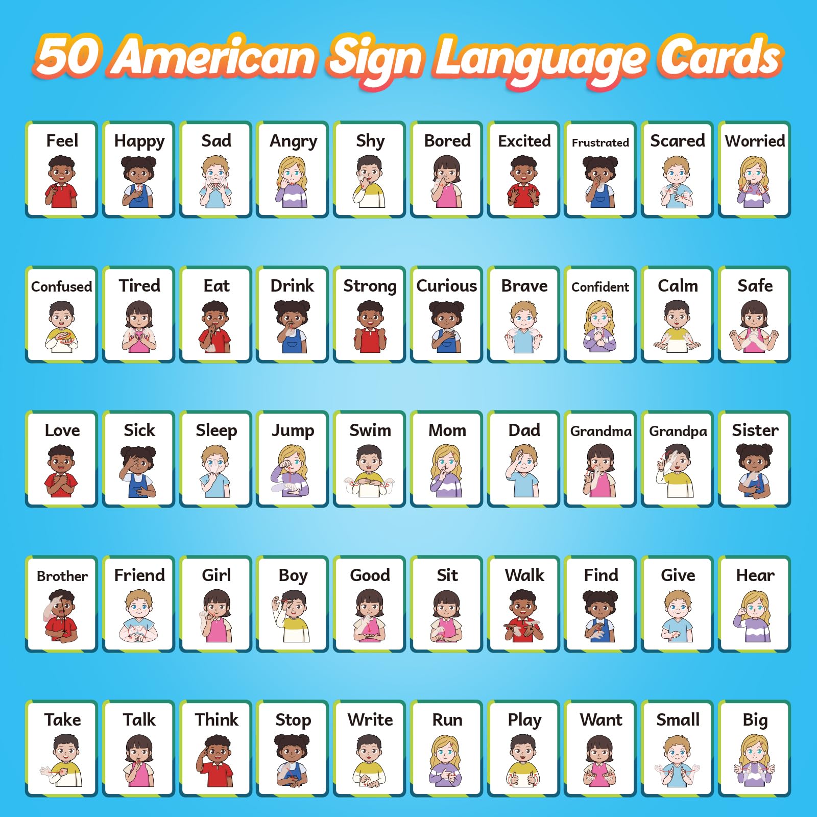 Snapklik.com : American Sign Language Flash Cards For Babies Kids, ASL ...