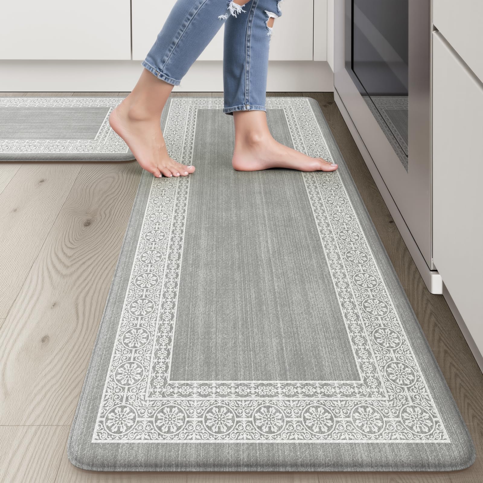 Amazon.com: Sungea Kitchen Mats for Floor 2 Piece, Kitchen Anti Fatigue ...