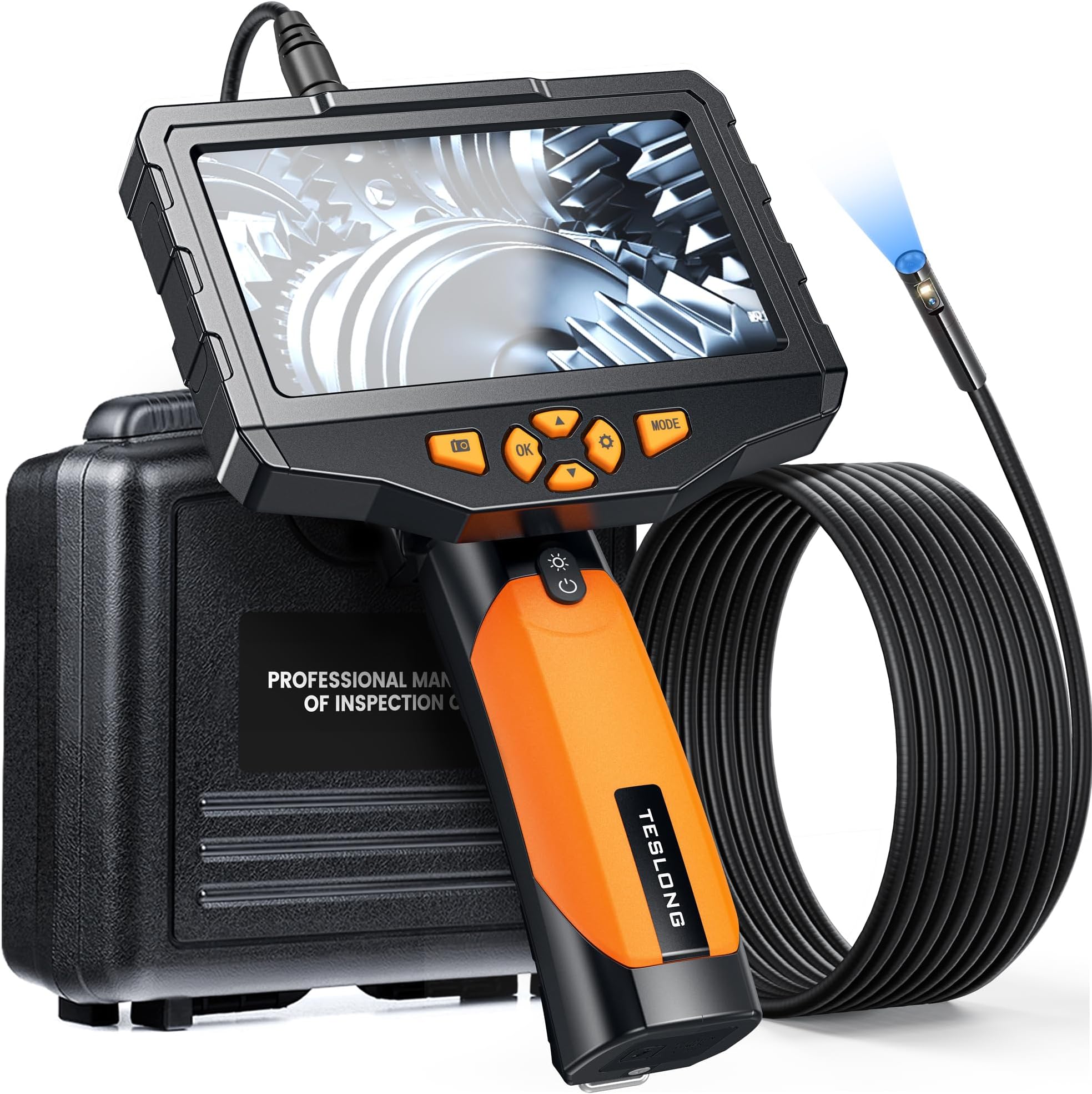 DEPSTECH Dual Lens Industrial Endoscope, 1080P Digital Borescope ...