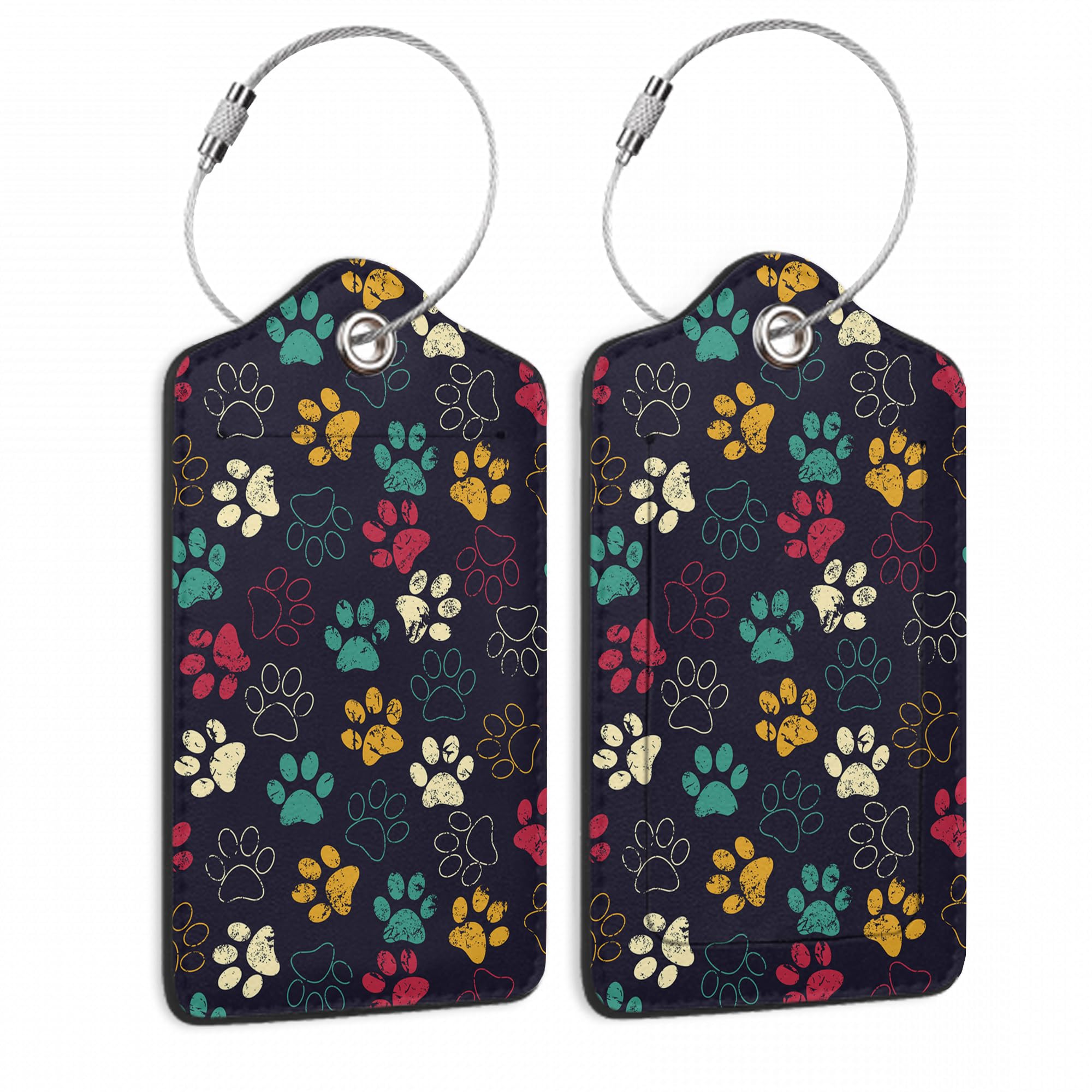 Amazon.com: Animal Paw Print Luggage Tag,Colorful Dog Cat Luggage Tags ...