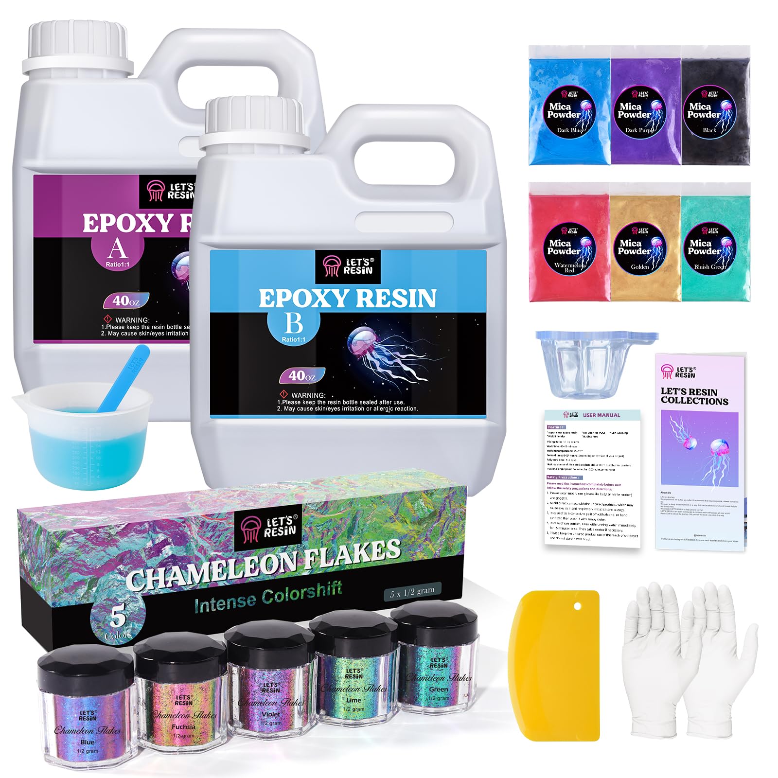 Amazon.com: Bundle Set of Chameleon Flakes and 80oz Crystal Clear ...