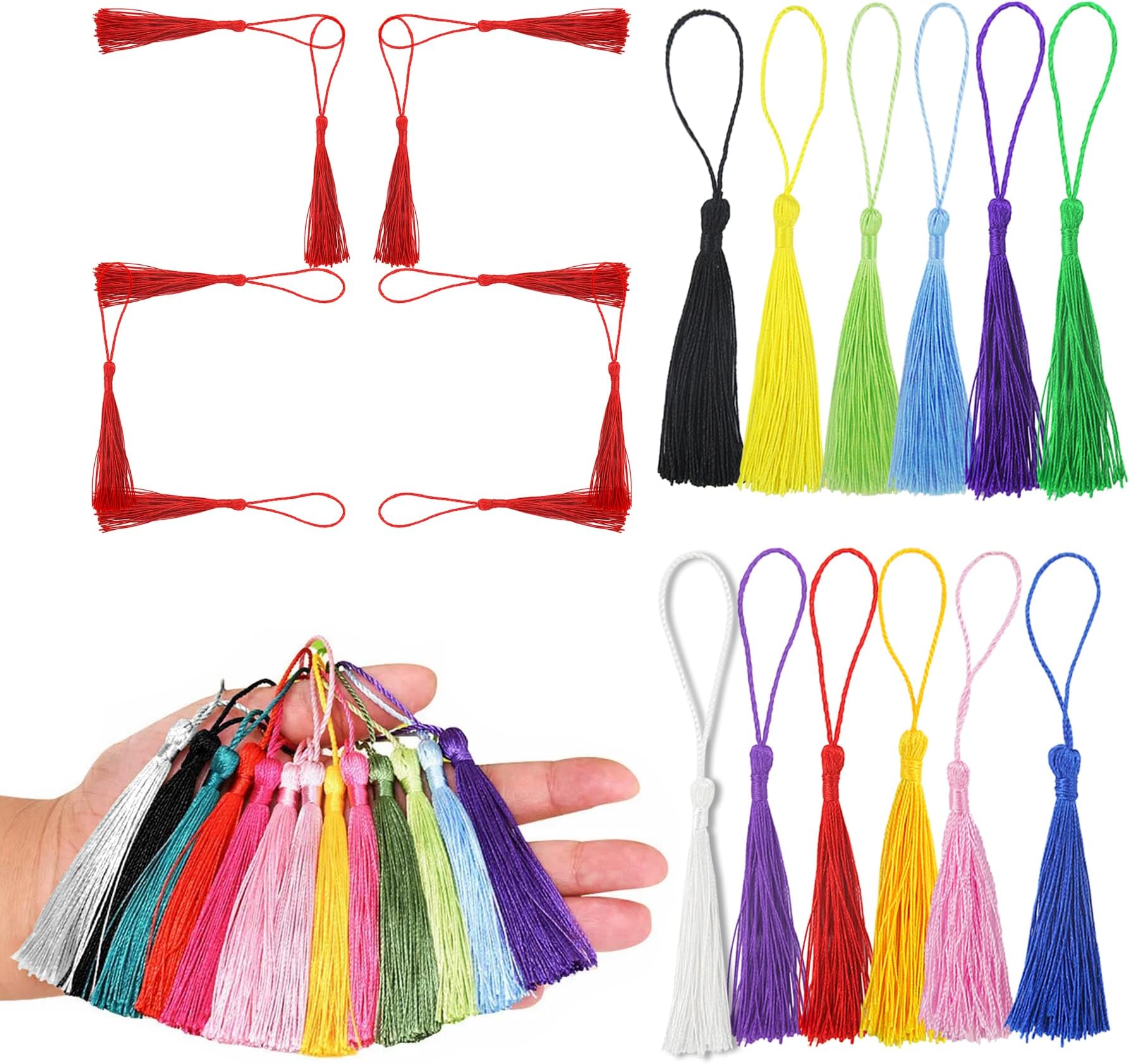Amazon.com: Tassels Bulk - 90PCS Colorful Tassels for Handmade Crafts ...
