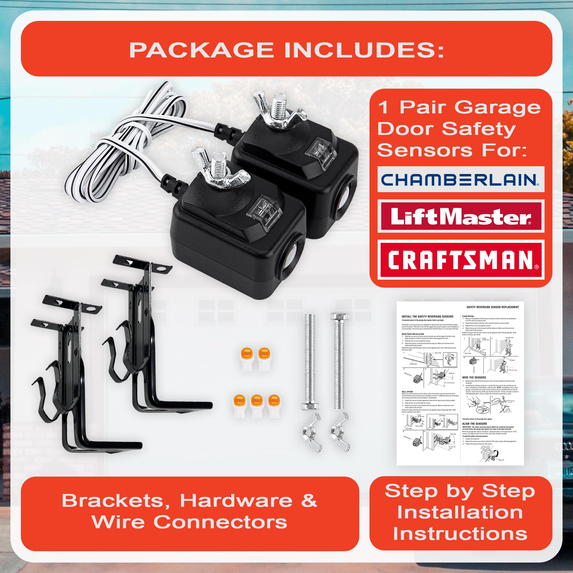 Lift Master Safety Sensor Parts LiftMaster Sensor Eyes And Brackets
